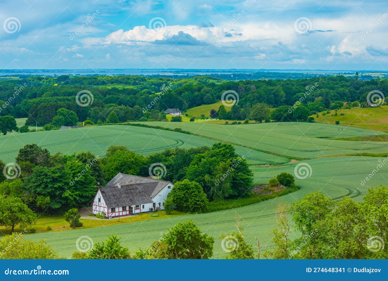Agricultural Landscape of Funen Island at Denmark Stock Image - Image ...