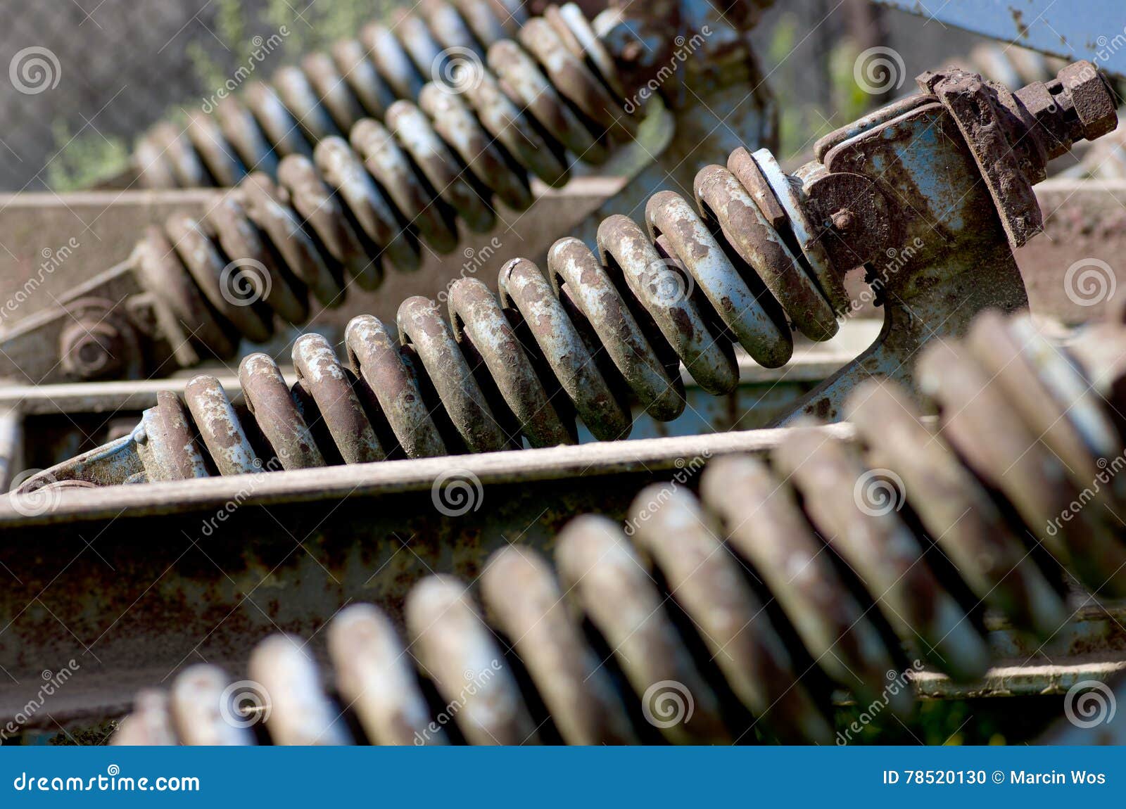 Agricultural Machine Rusted Spring Background Stock Photo - Image of ...