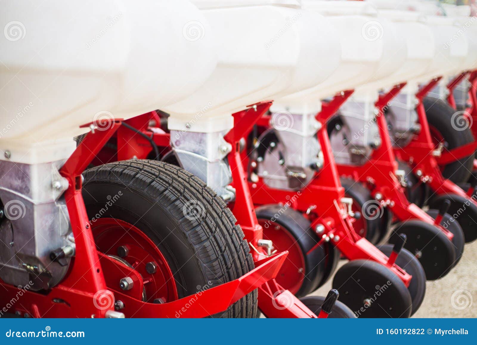 Agricultural Machine for Sowing Grain. New Agricultural Seeder Stock ...