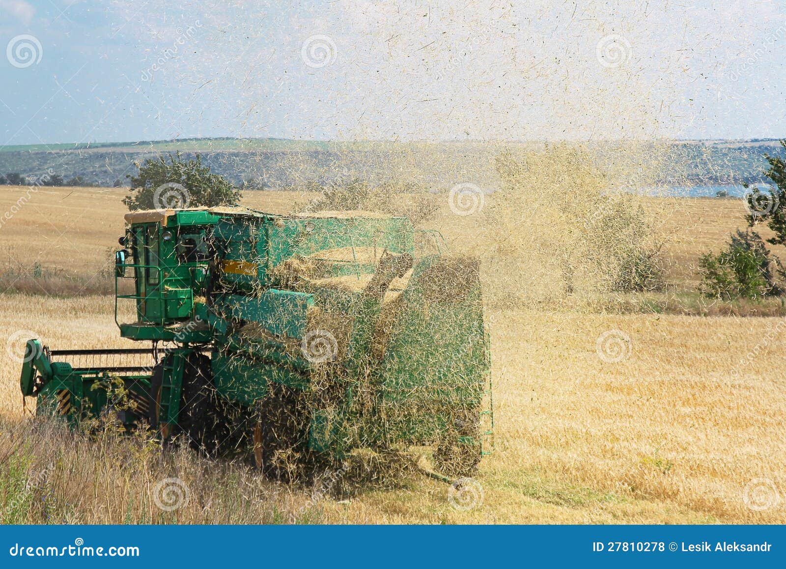 Agricultural Machinery in a Field, Harvesting Stock Photo - Image of ...