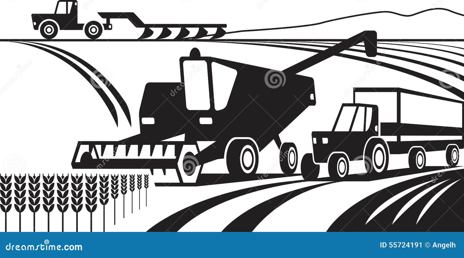 Agricultural Machinery Set. Vehicle For Field Farm Work. Isolated ...