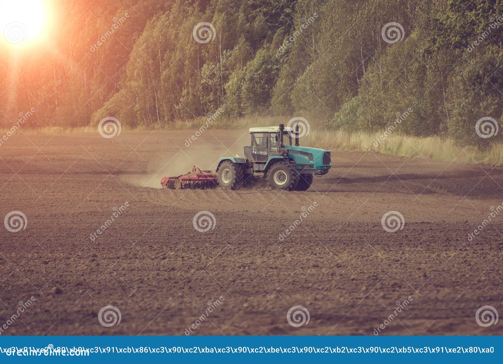 Agricultural Machines at Work in the Field Stock Image - Image of ...