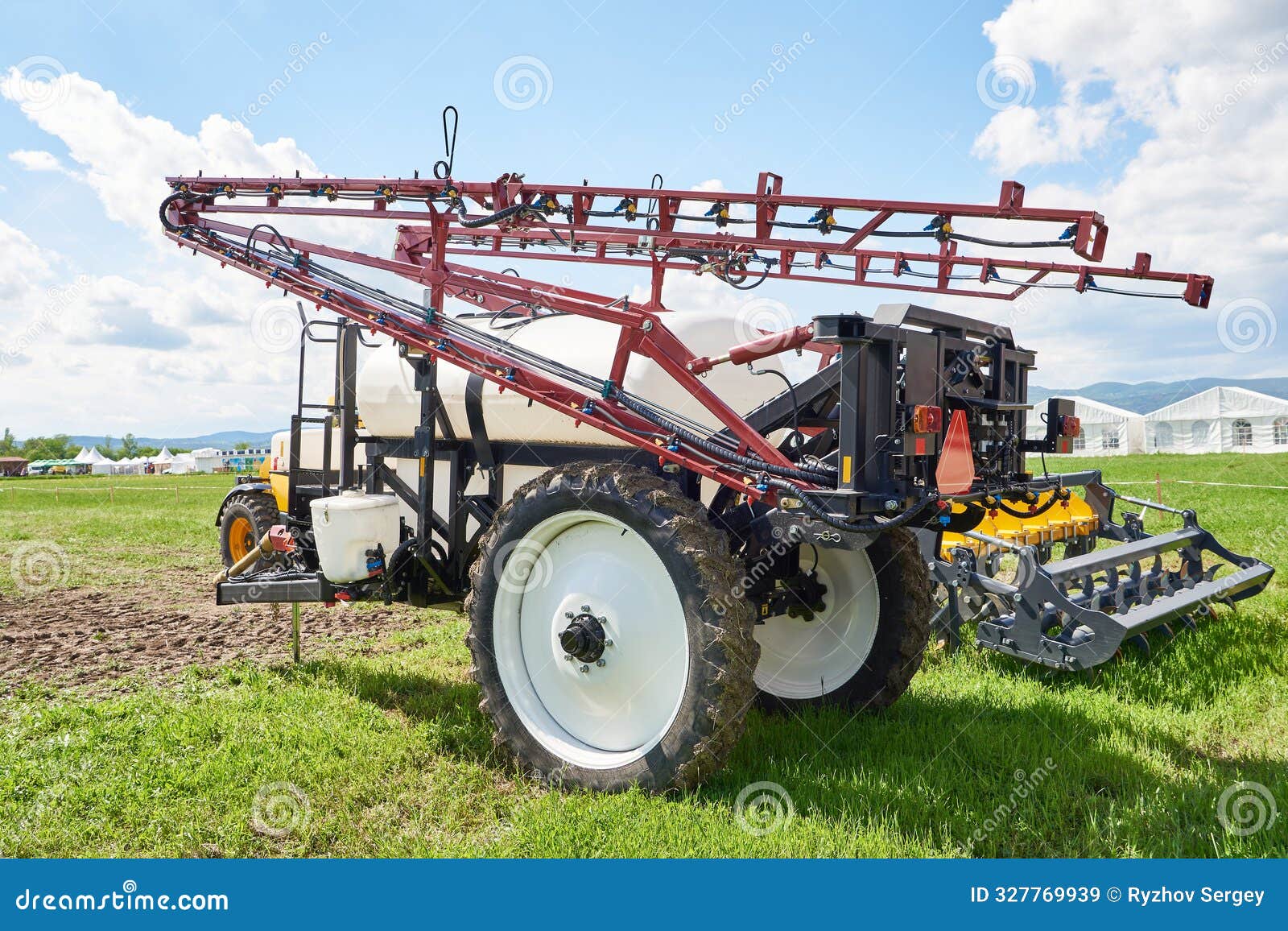 Agricultural Trailer Sprayers on Field Stock Image - Image of sprays ...