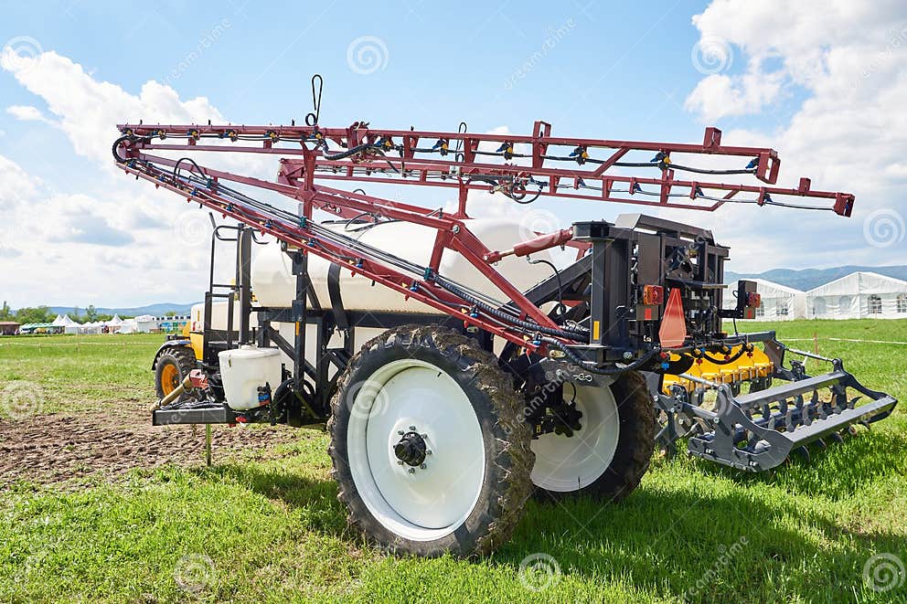 Agricultural Trailer Sprayers on Field Stock Image - Image of sprays ...