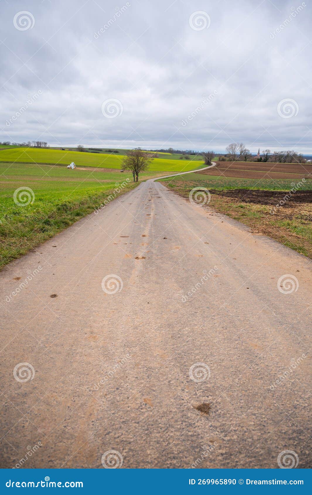 Agricultural Path between Multiple Agricultural Fields, Stacked Straw ...