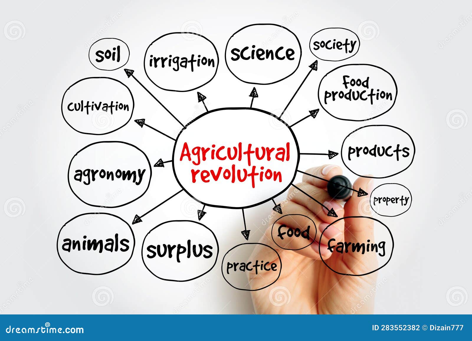 Agricultural Revolution Mind Map, Concept for Presentations and Reports ...