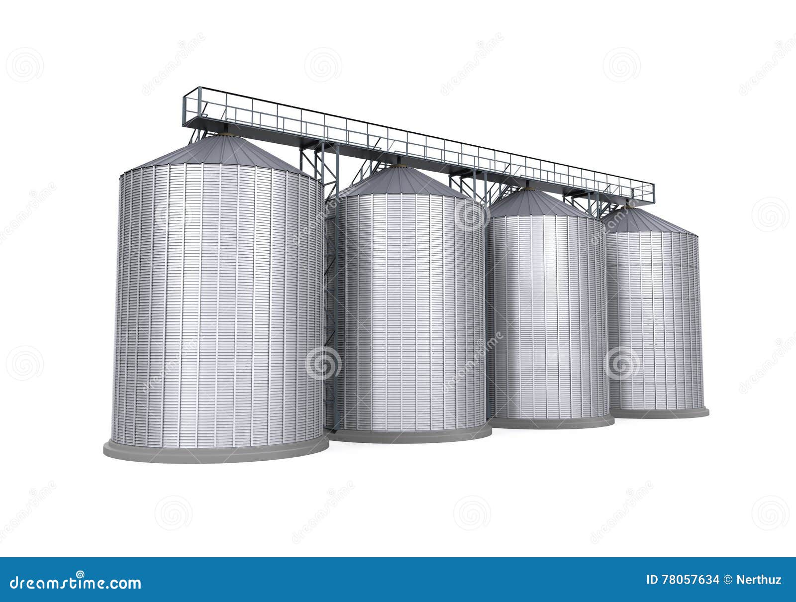 Agricultural Silo Trucks Deliver Wheat Harvest To Grain Storage ...