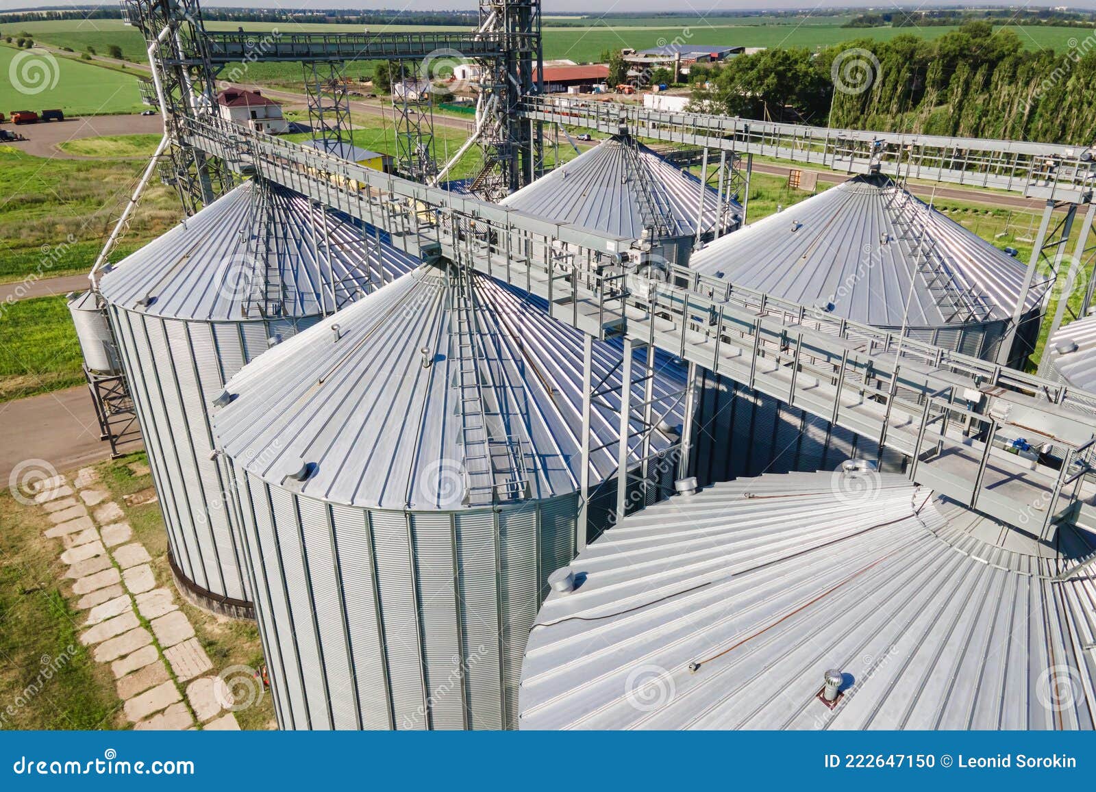 Agricultural Silo for Storage and Drying of Grain Crops Stock Photo ...