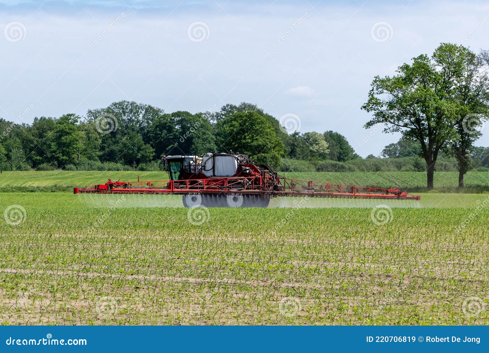 Agricultural Sprayer Treated Emerging Corn Stock Image - Image of ...
