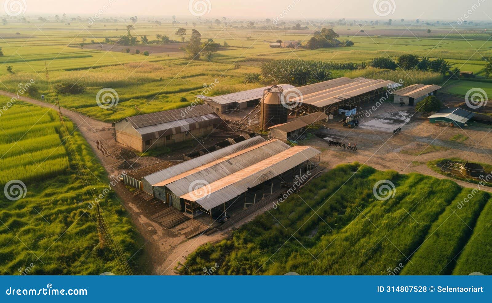 Agricultural Supply Distribution Hub Stock Illustration - Illustration ...