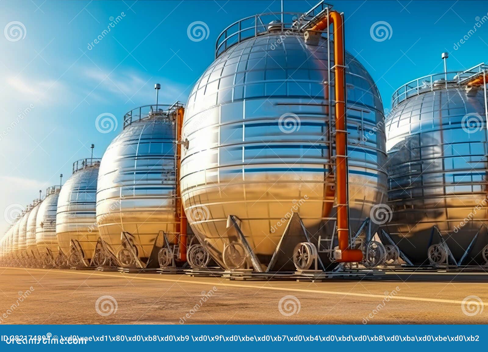 Agricultural Tanks for Storage and Drying of Grain, Wheat. Generative ...