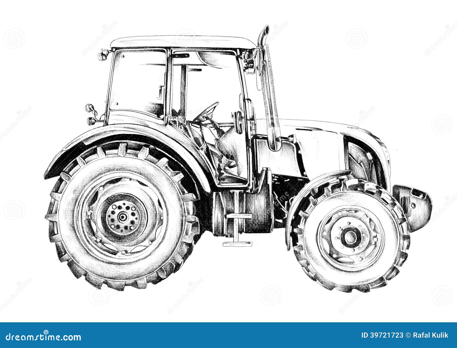Agricultural Tractor Illustration Art Drawing Stock Illustration ...