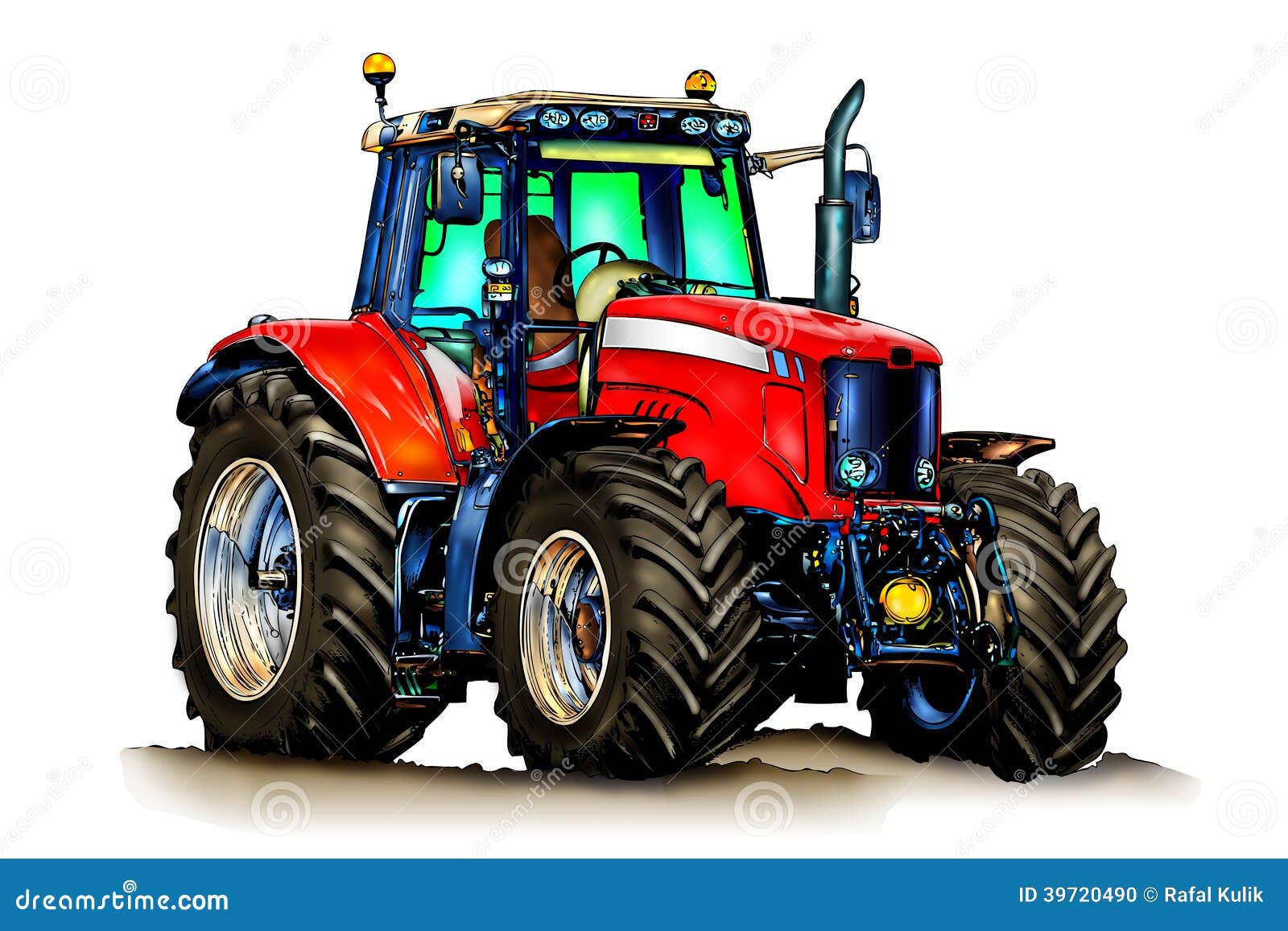 Red Tractor Illustration | CartoonDealer.com #15518161