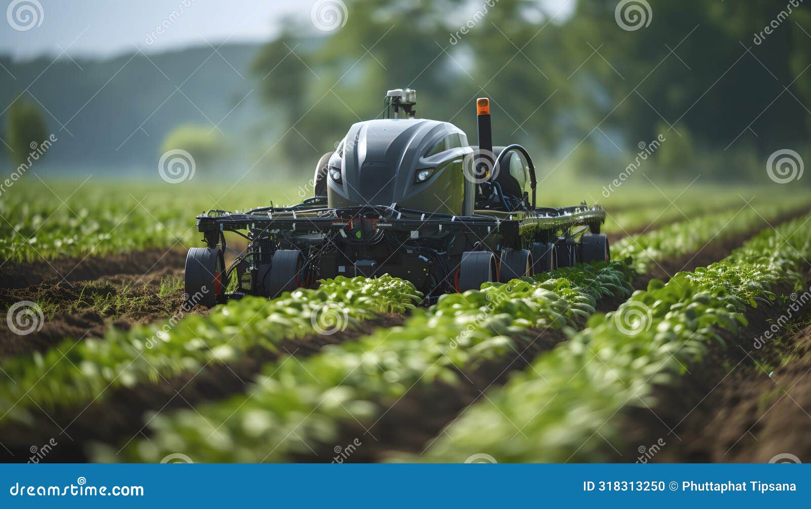 Agricultural Tractor Robot Automatic Harvest Field Crops Wireless ...