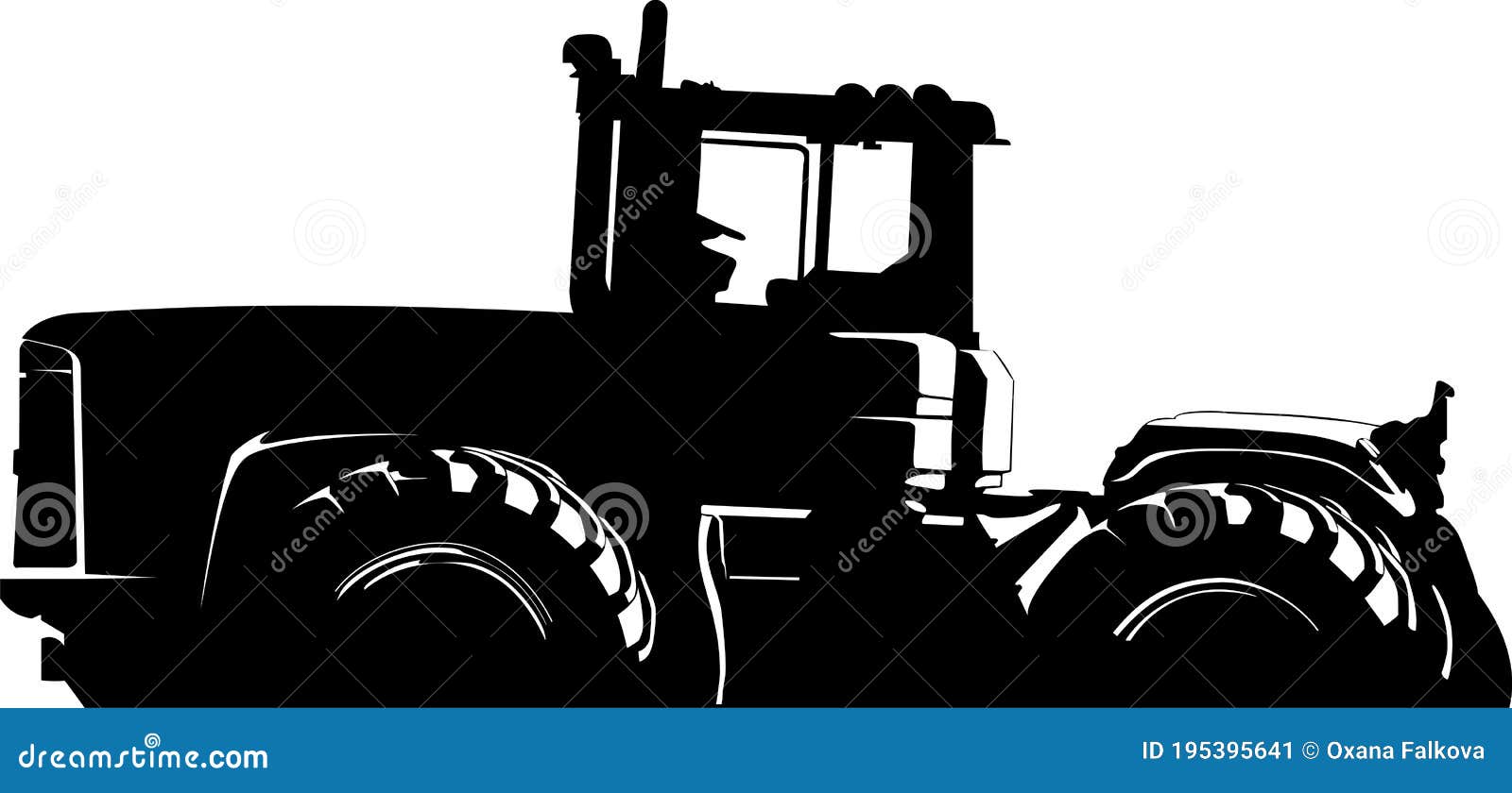 Tractor Silhouette On A White Background. Vector Illustration ...