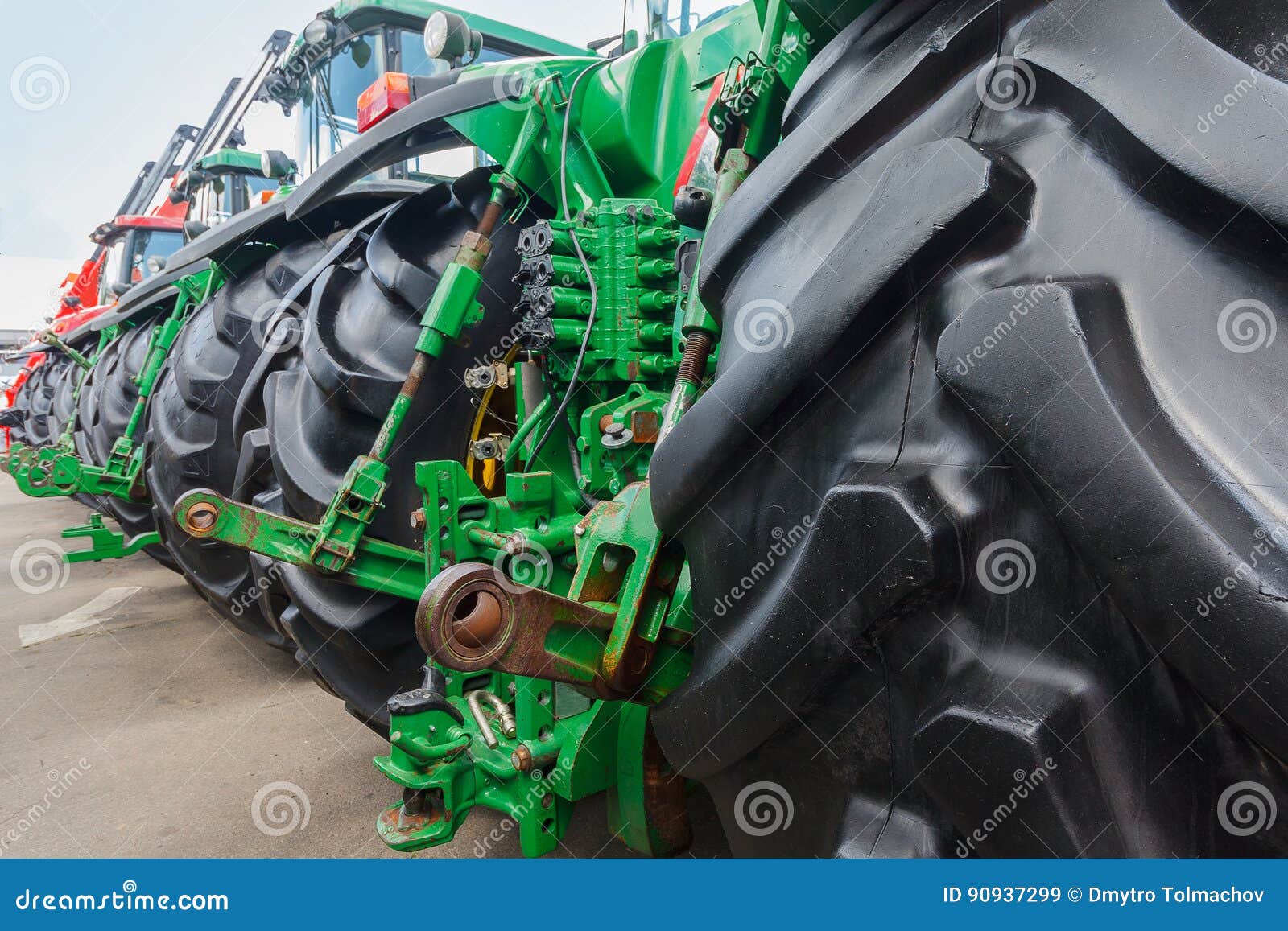 Agricultural Tractors Lined Up in a Row Stock Image - Image of ...
