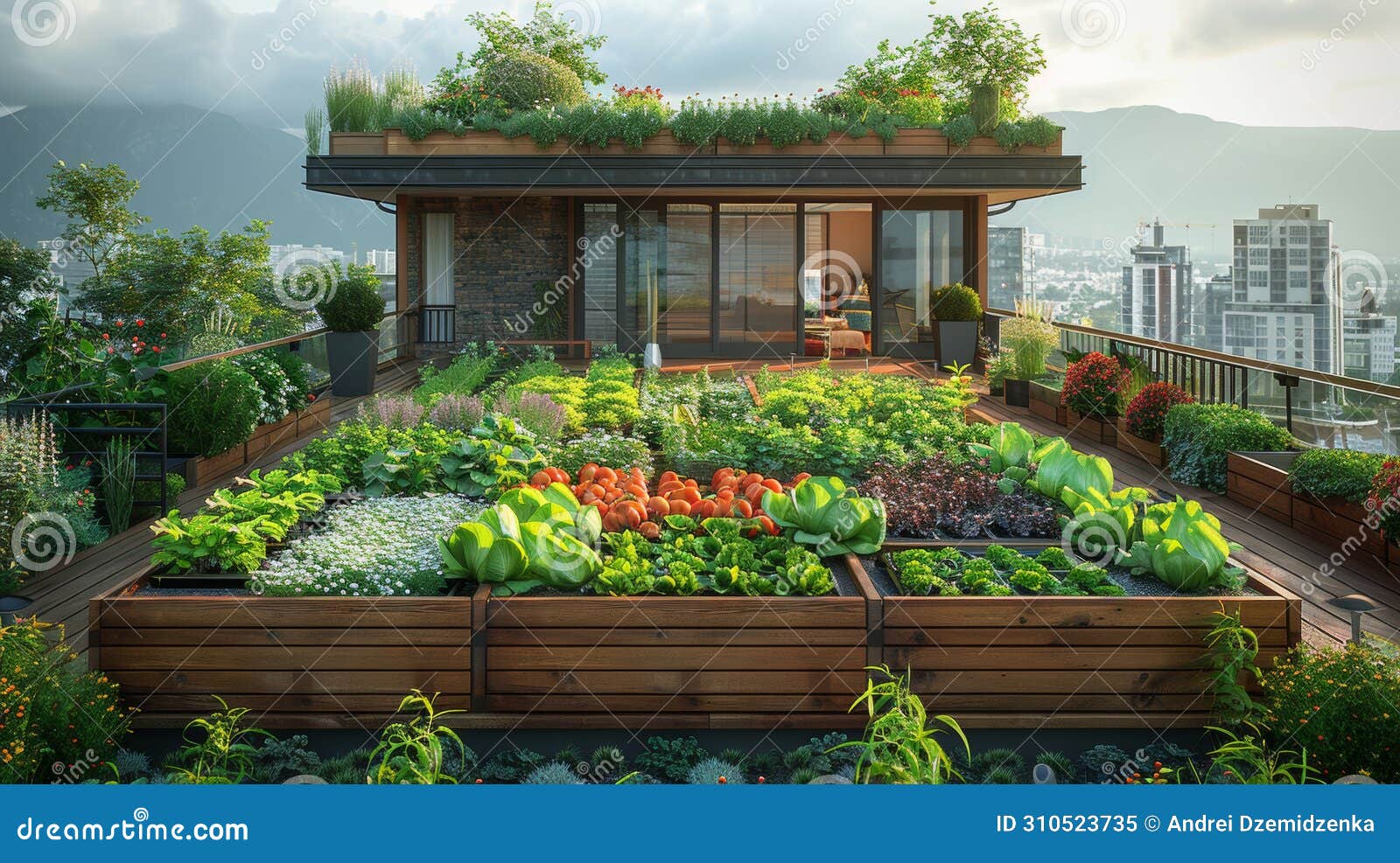 Agricultural in Urban on the Rooftop of the Building, Rooftop Garden ...