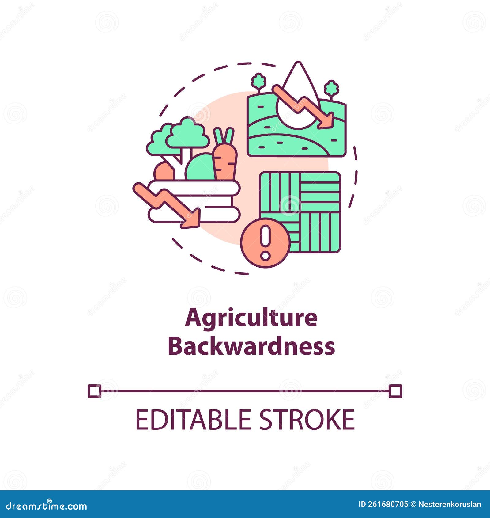 Agriculture Backwardness Concept Icon Stock Vector - Illustration of ...