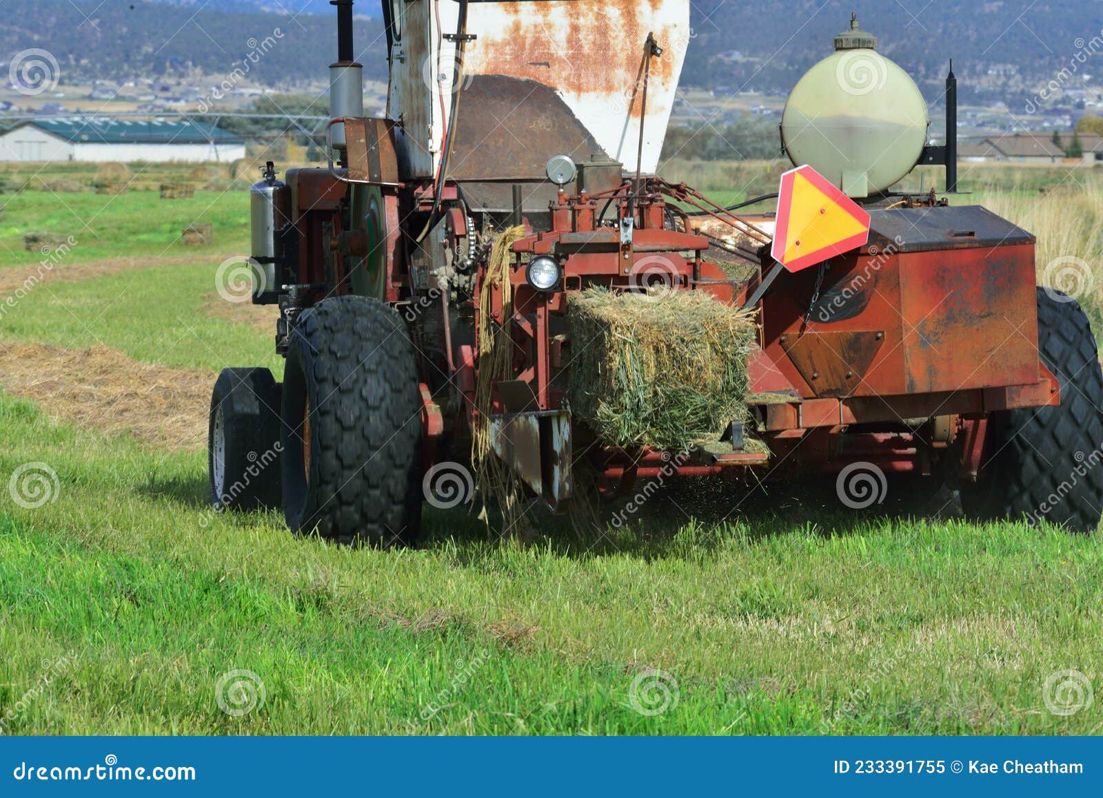 Agriculture: Baler at Work in Field Stock Image - Image of equipment ...