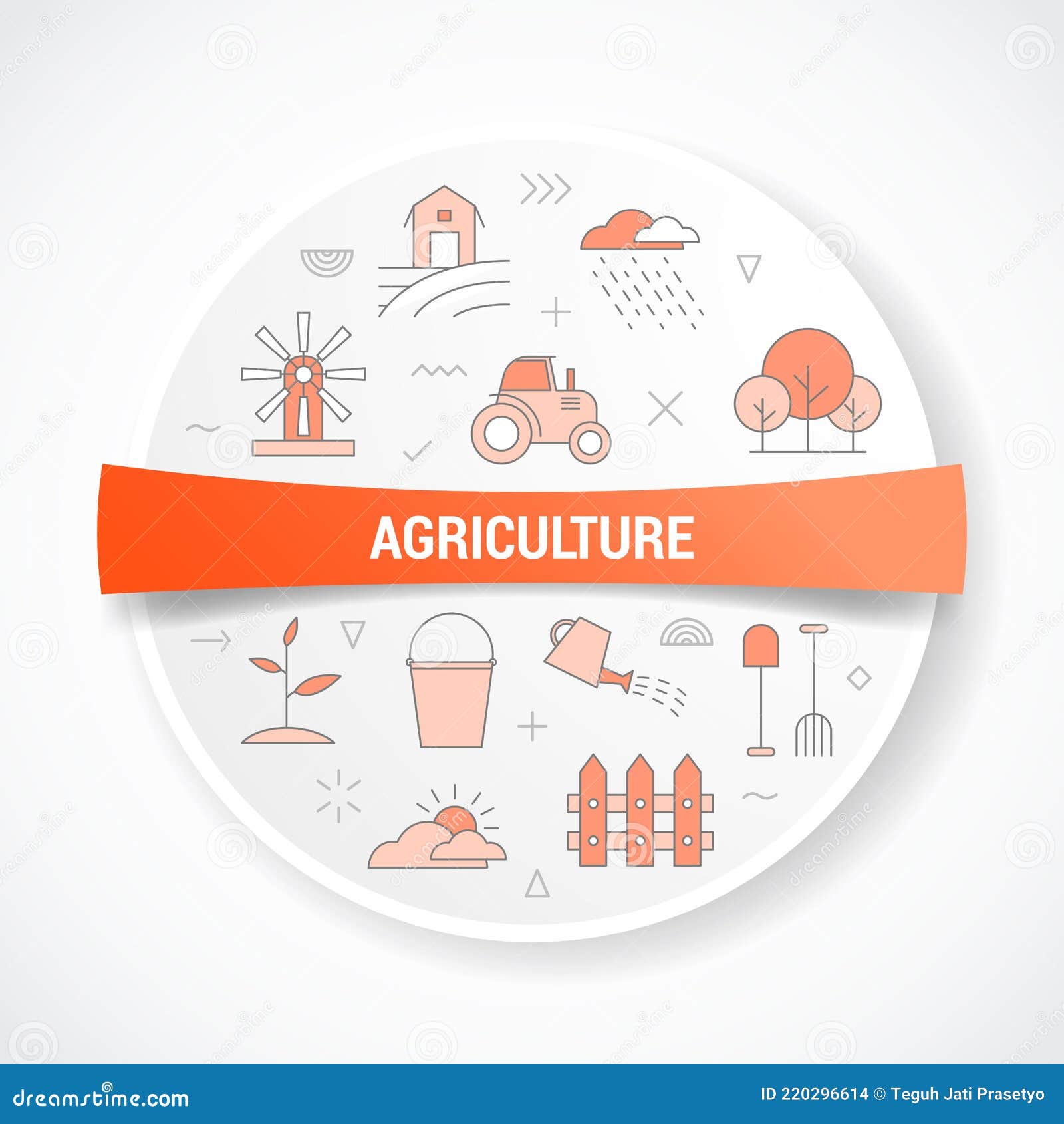 Agriculture Concept with Icon Concept with Round or Circle Shape Stock ...