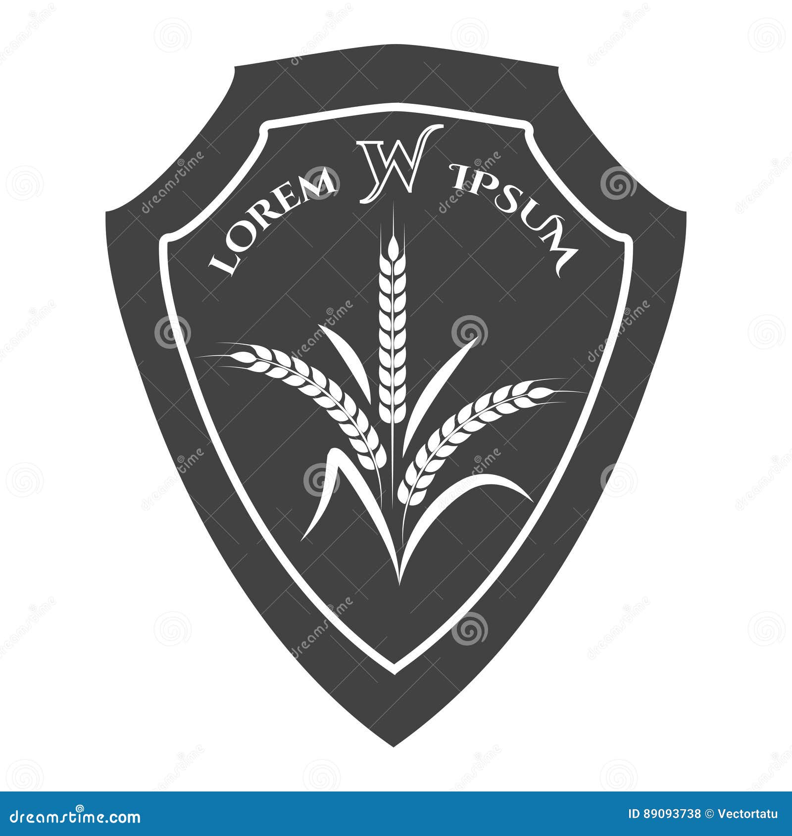 Agriculture Crest with Wheat Branches Stock Vector - Illustration of ...