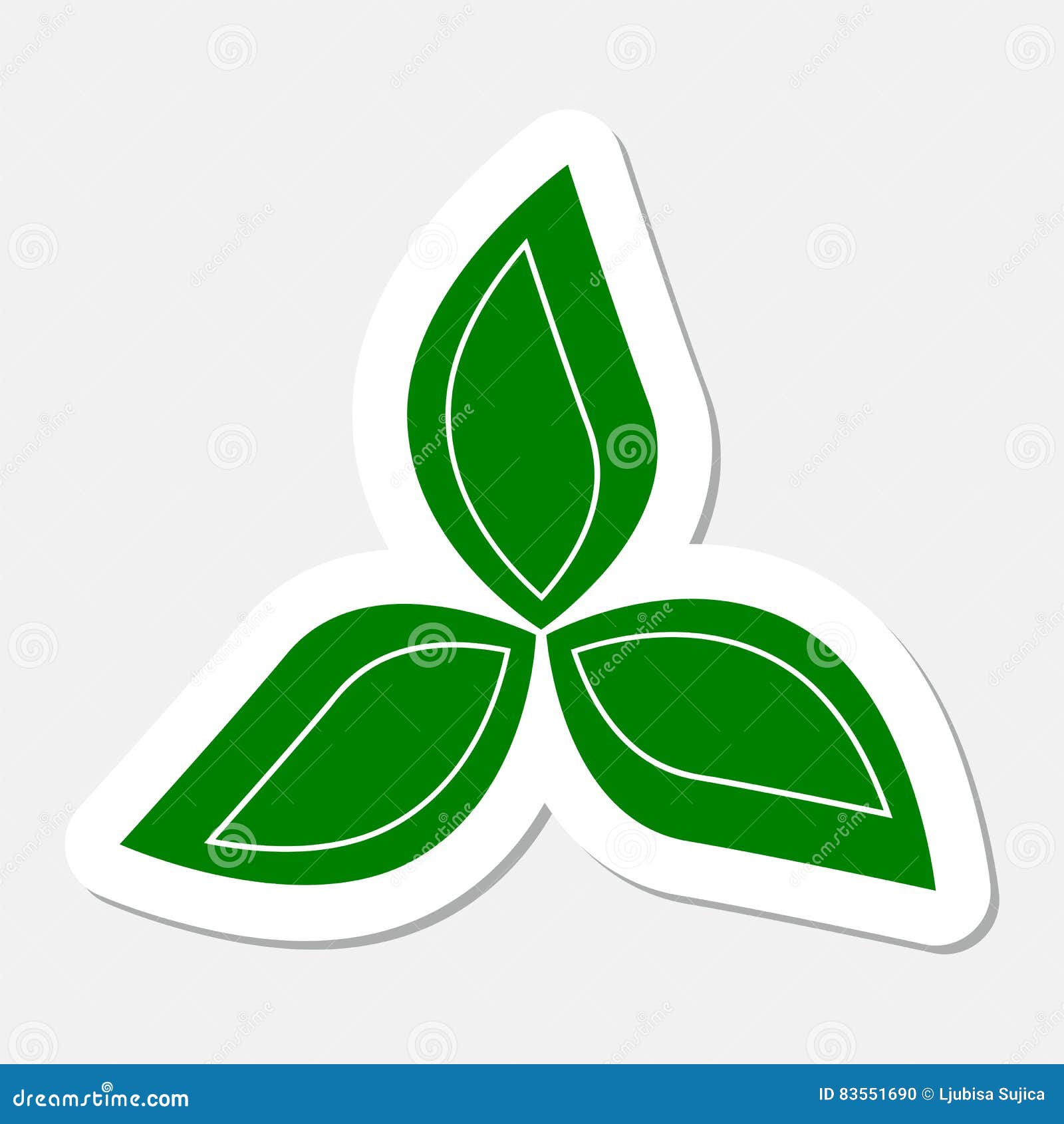 Agriculture Design Three Leaves Sticker Stock Vector - Illustration of ...