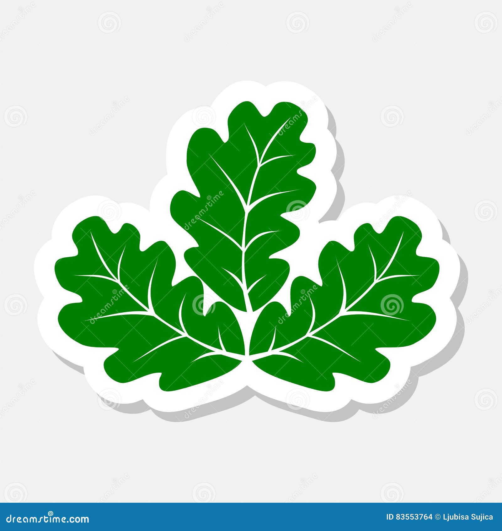 Agriculture Design Three Oak Leaves Sticker Stock Illustration ...