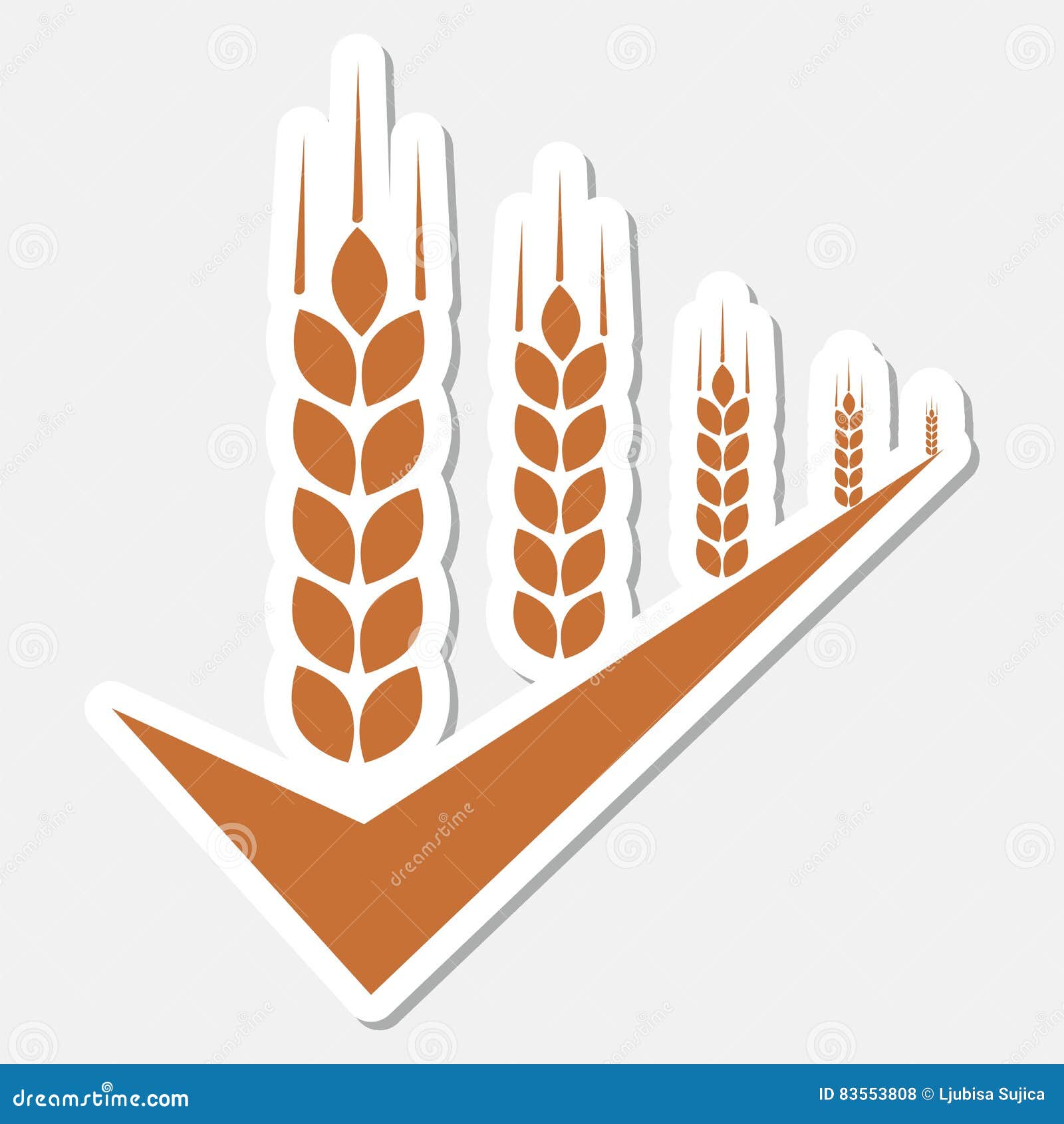 Agriculture Design Wheat Sticker Stock Vector - Illustration of bran ...