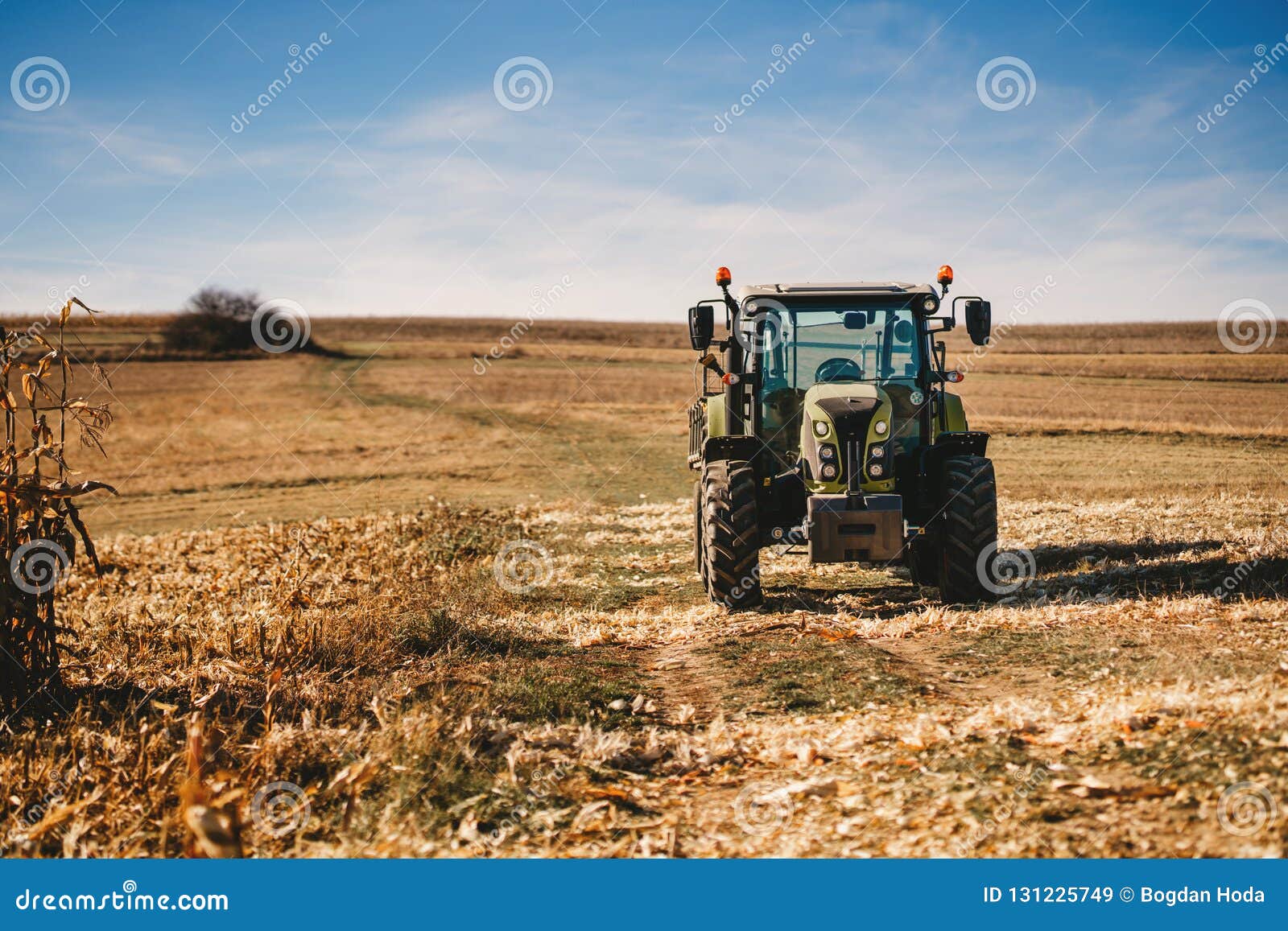 Details Of Tractor, Farmer Working In The Fields With Tractor On A ...