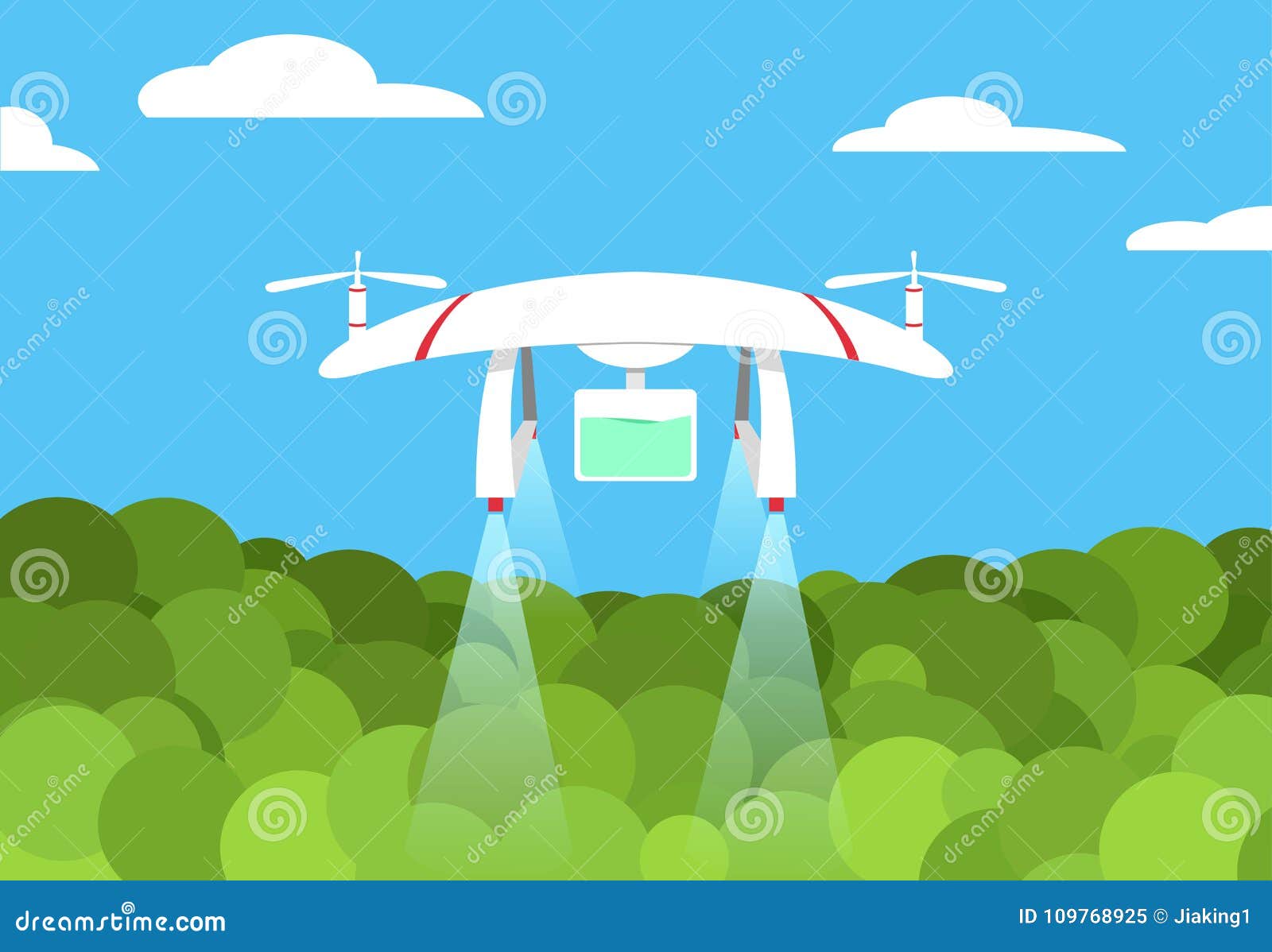 Agriculture Drone Flight on Forest, Vector Design Stock Vector ...