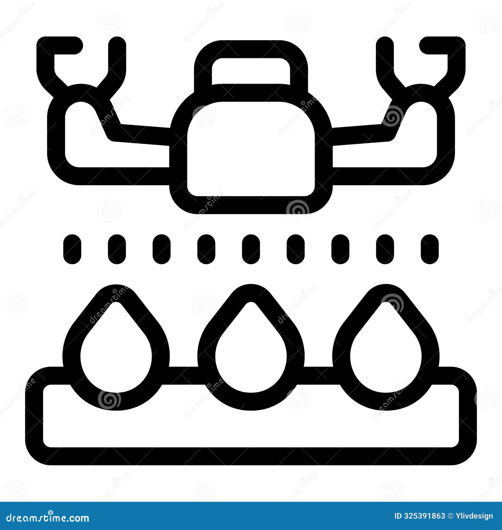 Agriculture Drone Spraying Crops Icon Outline Style Stock Illustration ...
