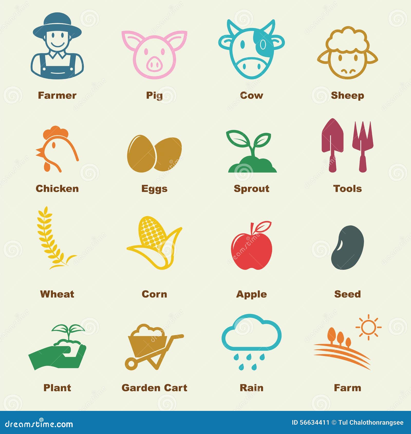 Agriculture elements stock vector. Illustration of organic - 56634411