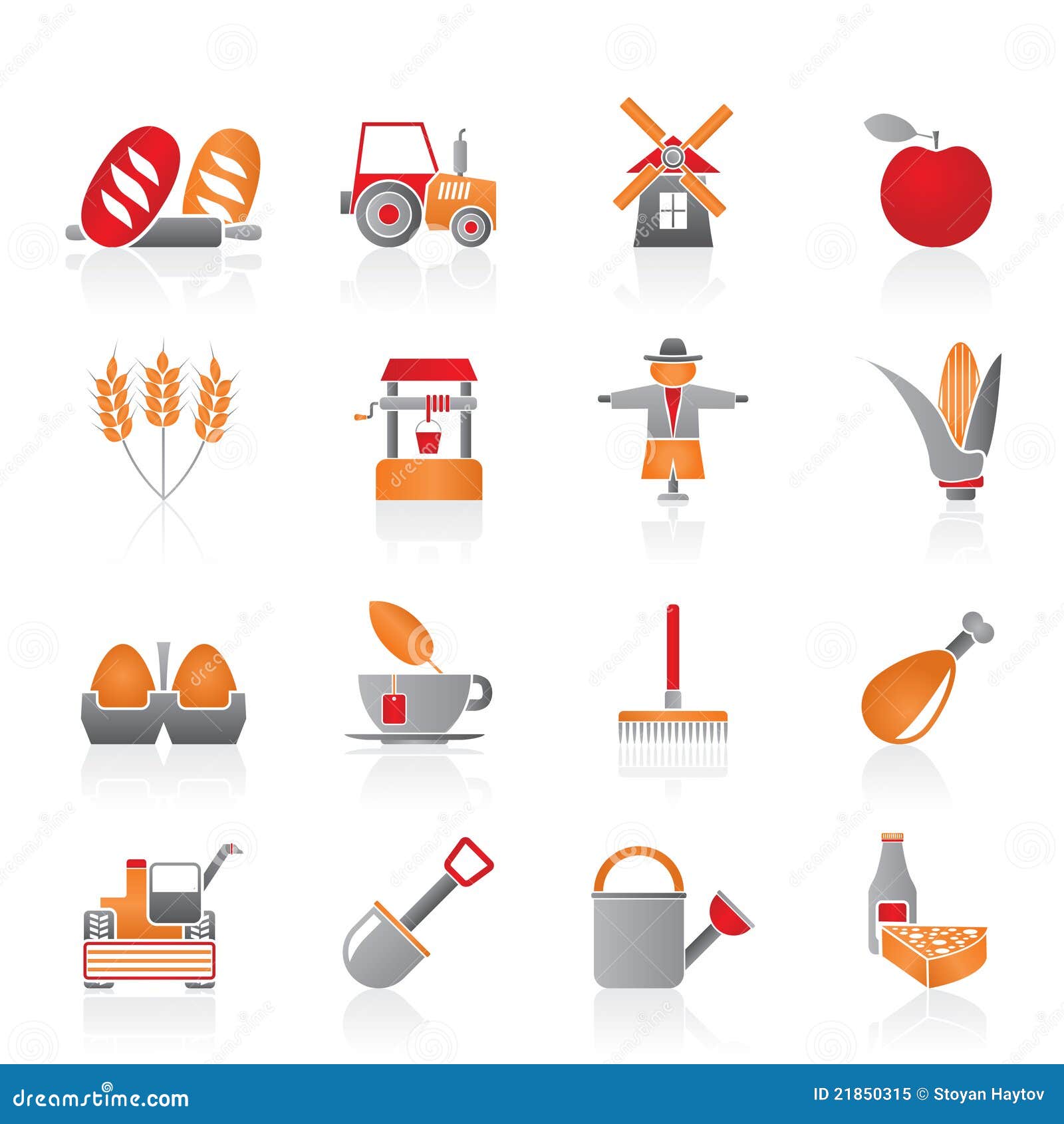 Agriculture and Farming Icons Stock Vector - Illustration of nature ...