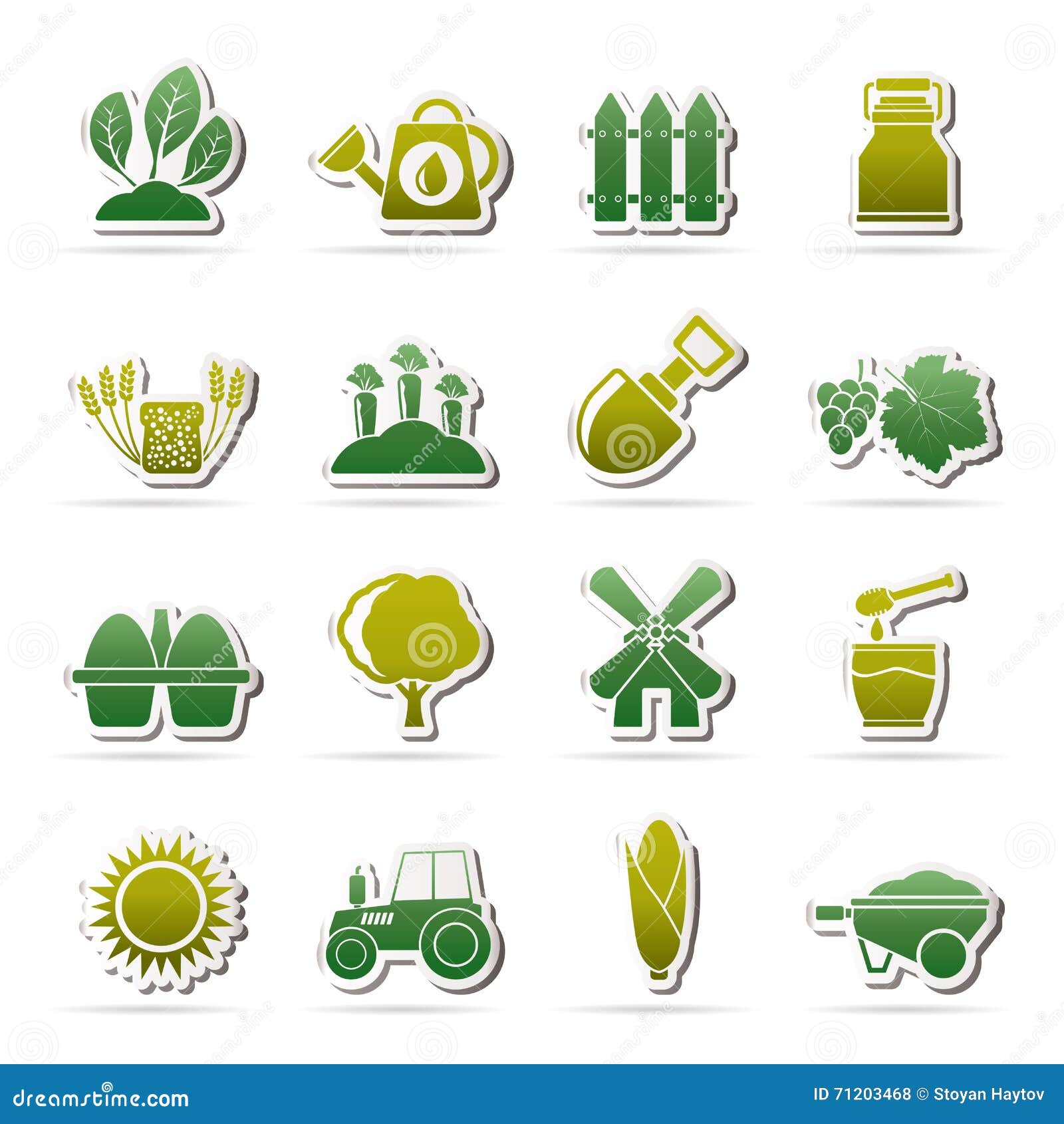 Agriculture and Farming Icons Stock Vector - Illustration of container ...