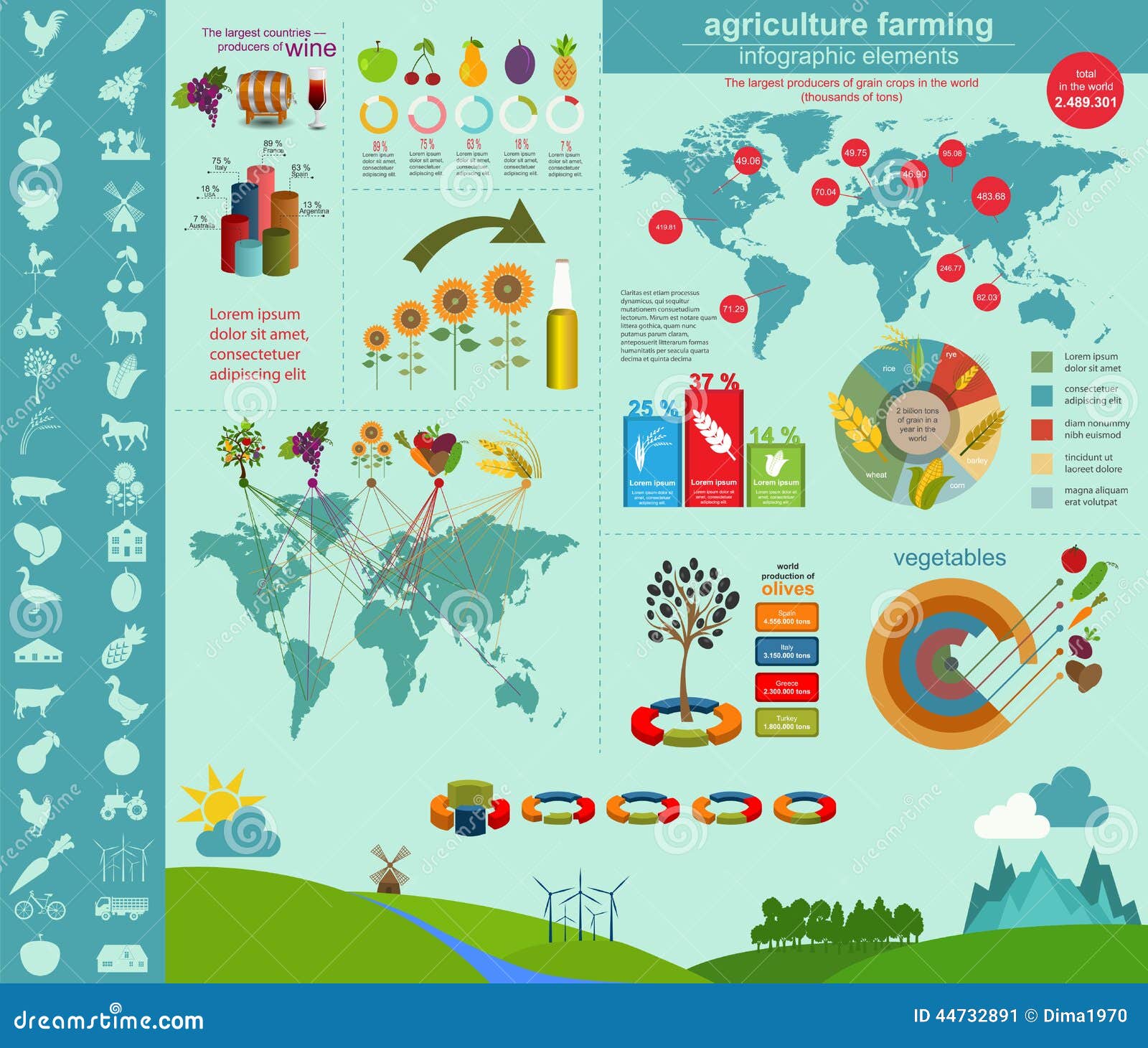 Agriculture, Farming Infographics Stock Vector - Illustration of info ...