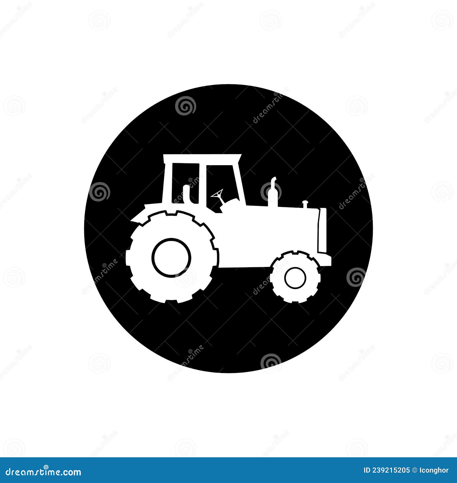 Agriculture, Farming Tractor Rounded Icon. Stock Vector - Illustration ...