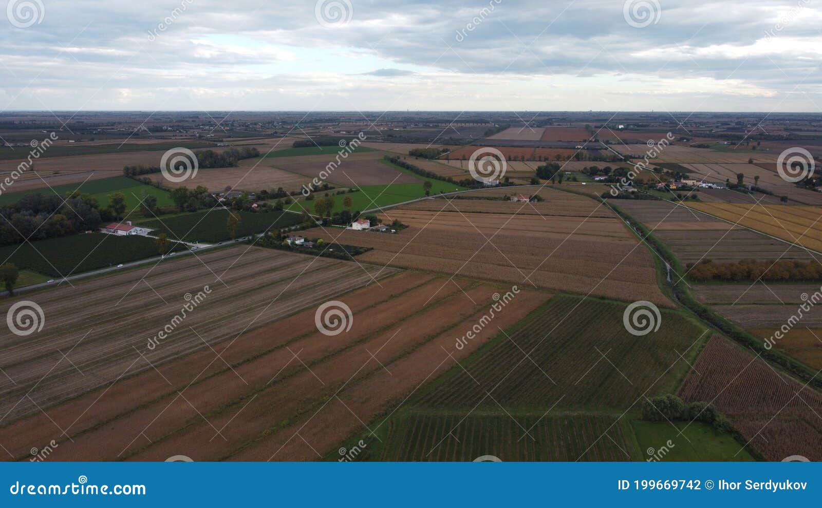 Agriculture, Field Drone View. Aerial View; Soil Rows Stock Photo ...