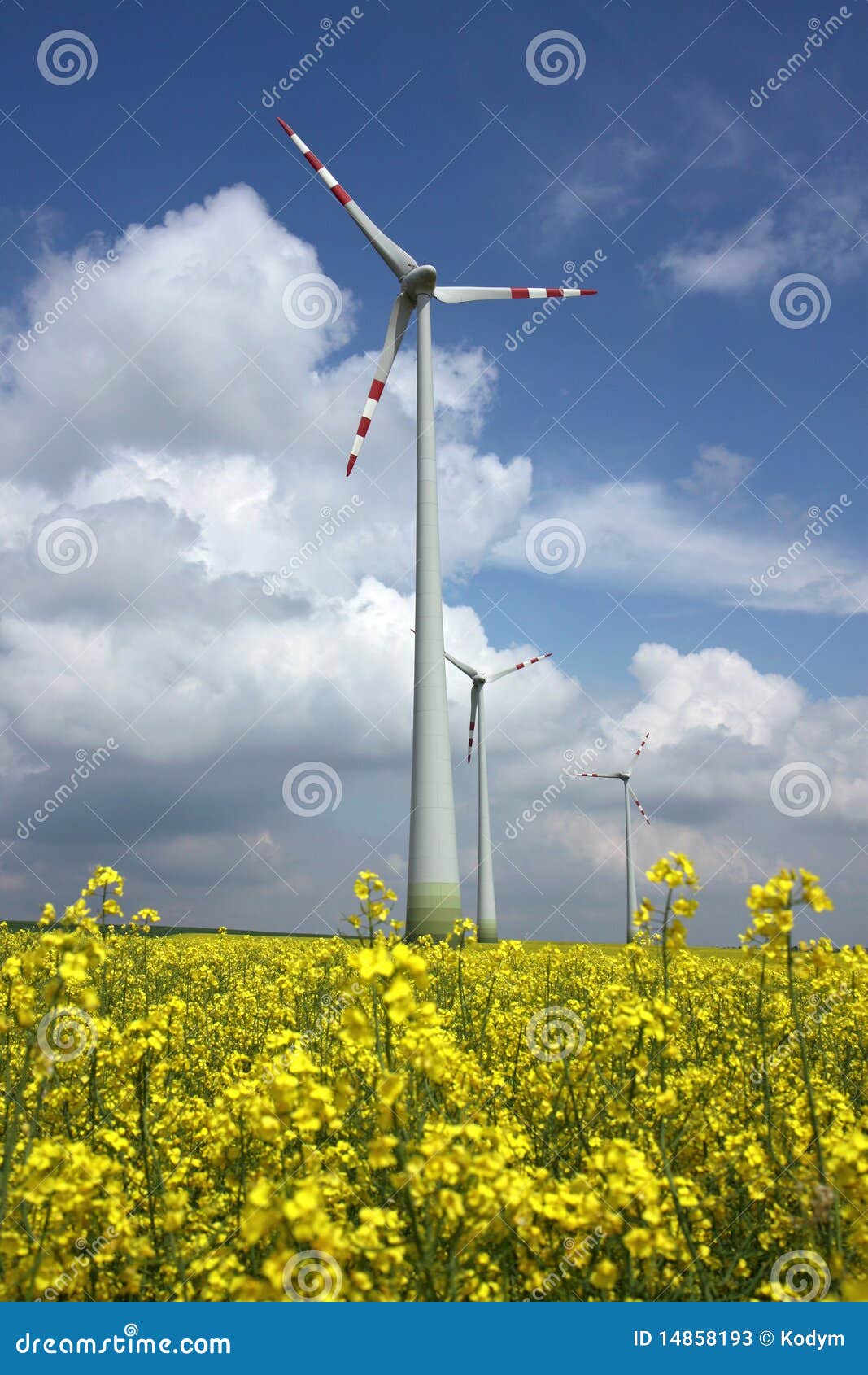 Agriculture Field and Wind Mill Power Turbine Stock Image - Image of ...