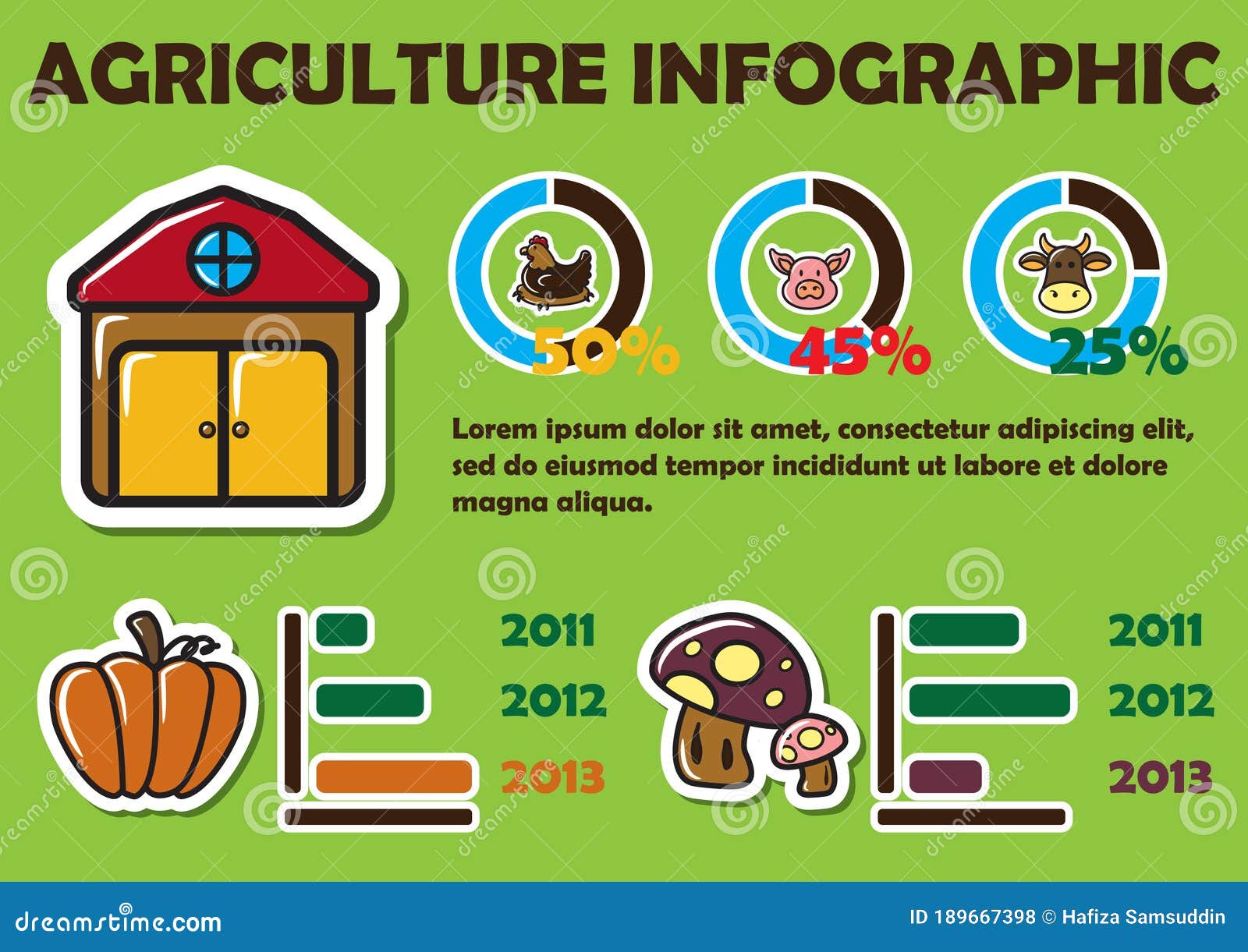 Agriculture Infographic. Vector Illustration Decorative Design Stock ...