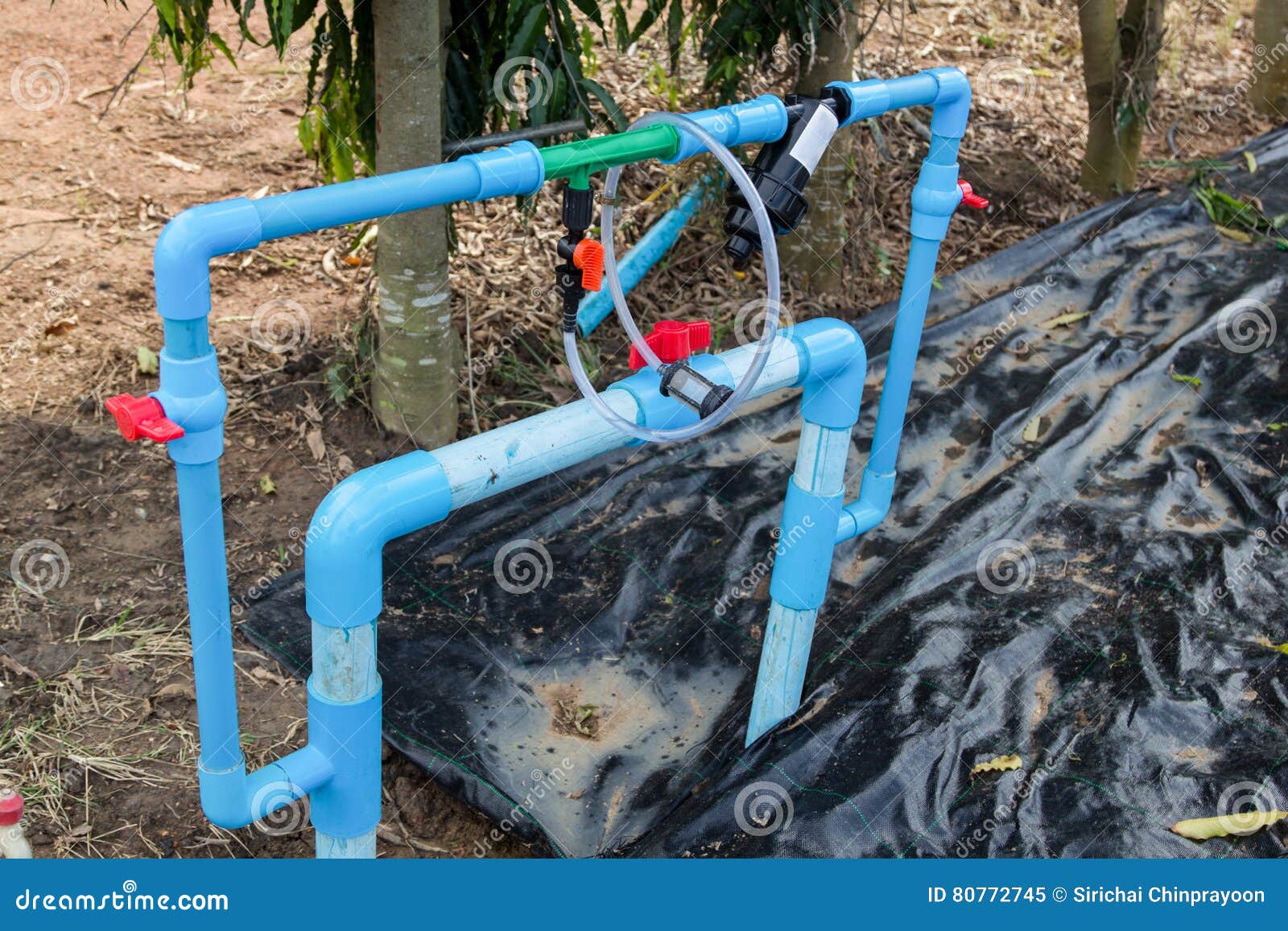 Agriculture Irrigation and Fertilizer System in Farm Stock Image ...