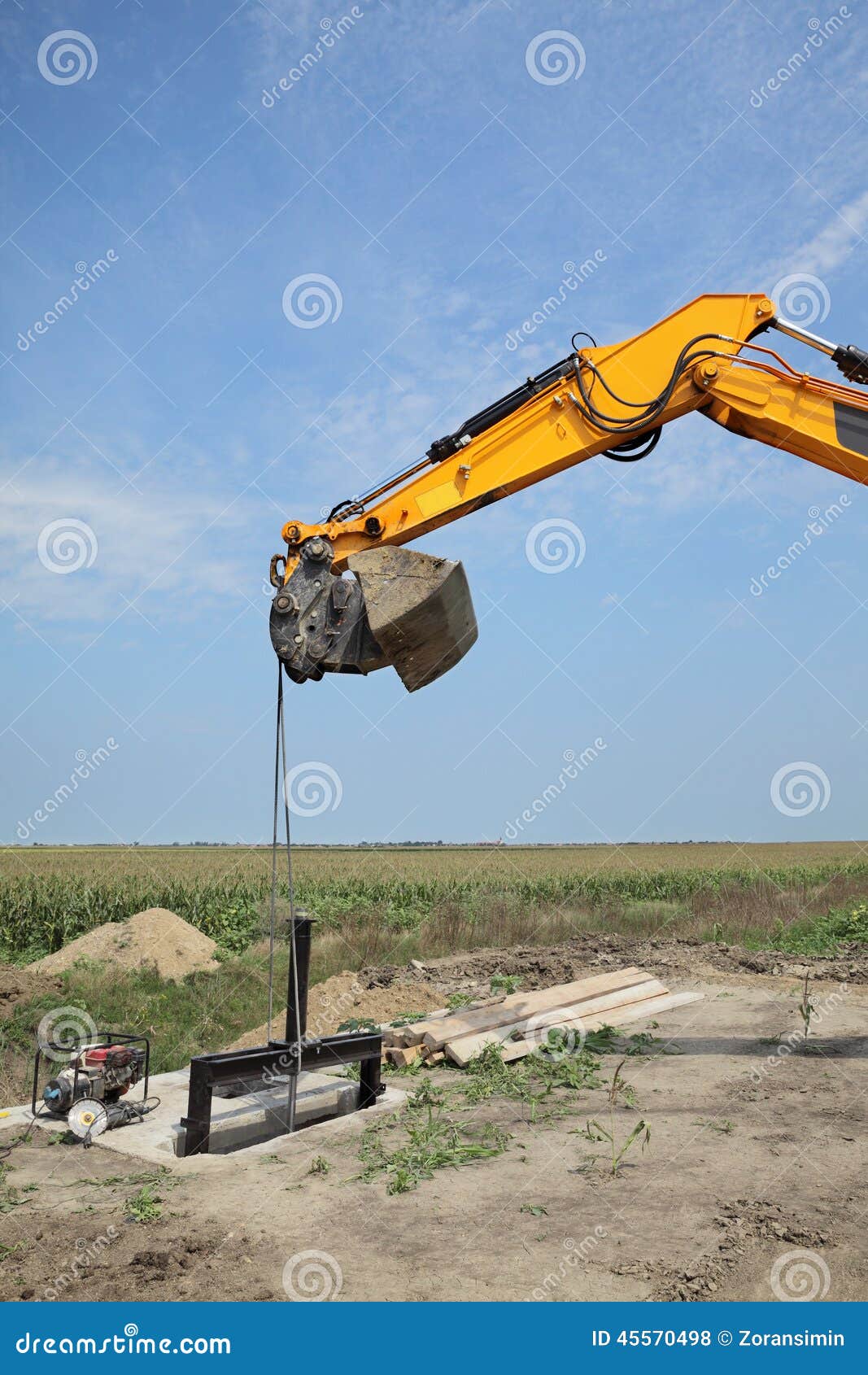 Agriculture, Irrigation Gate at Channel Construction Site Stock Photo ...
