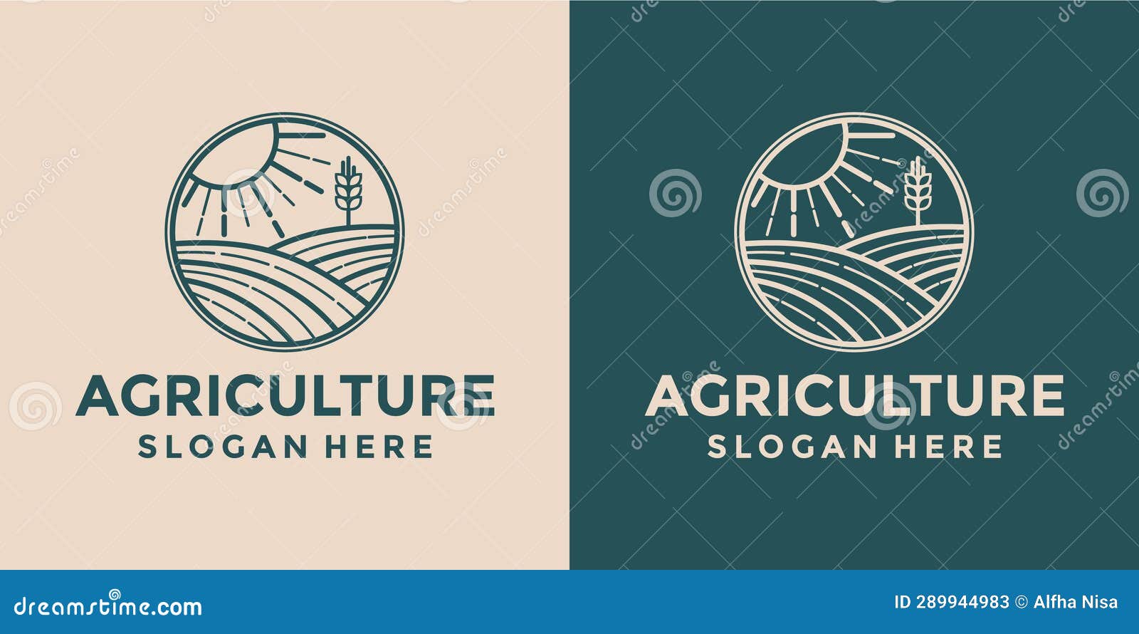 Agriculture Luxury Monoline Logo Design Inspiration Stock Illustration ...