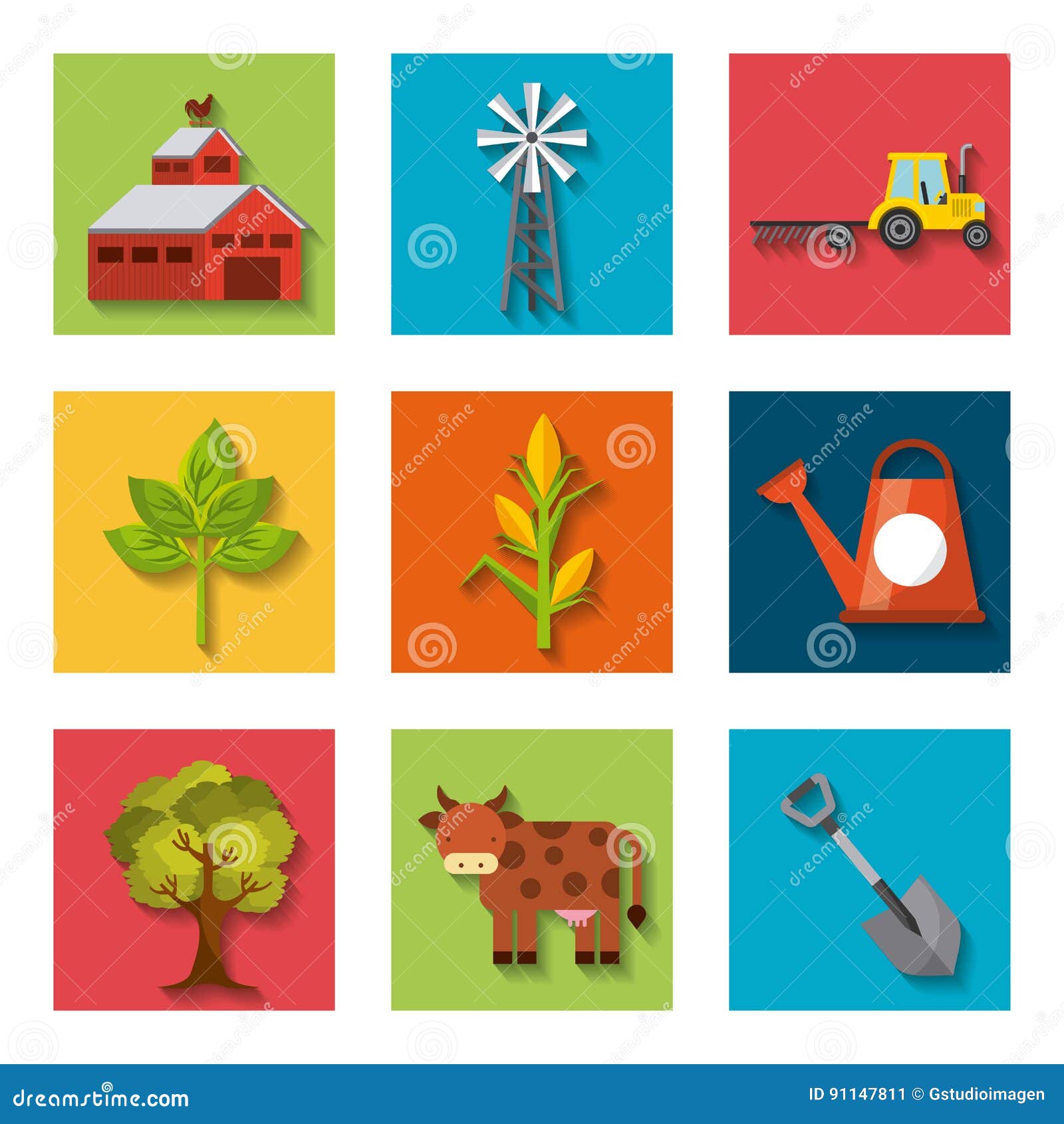 Agriculture Production Set Icons Stock Vector - Illustration of ...