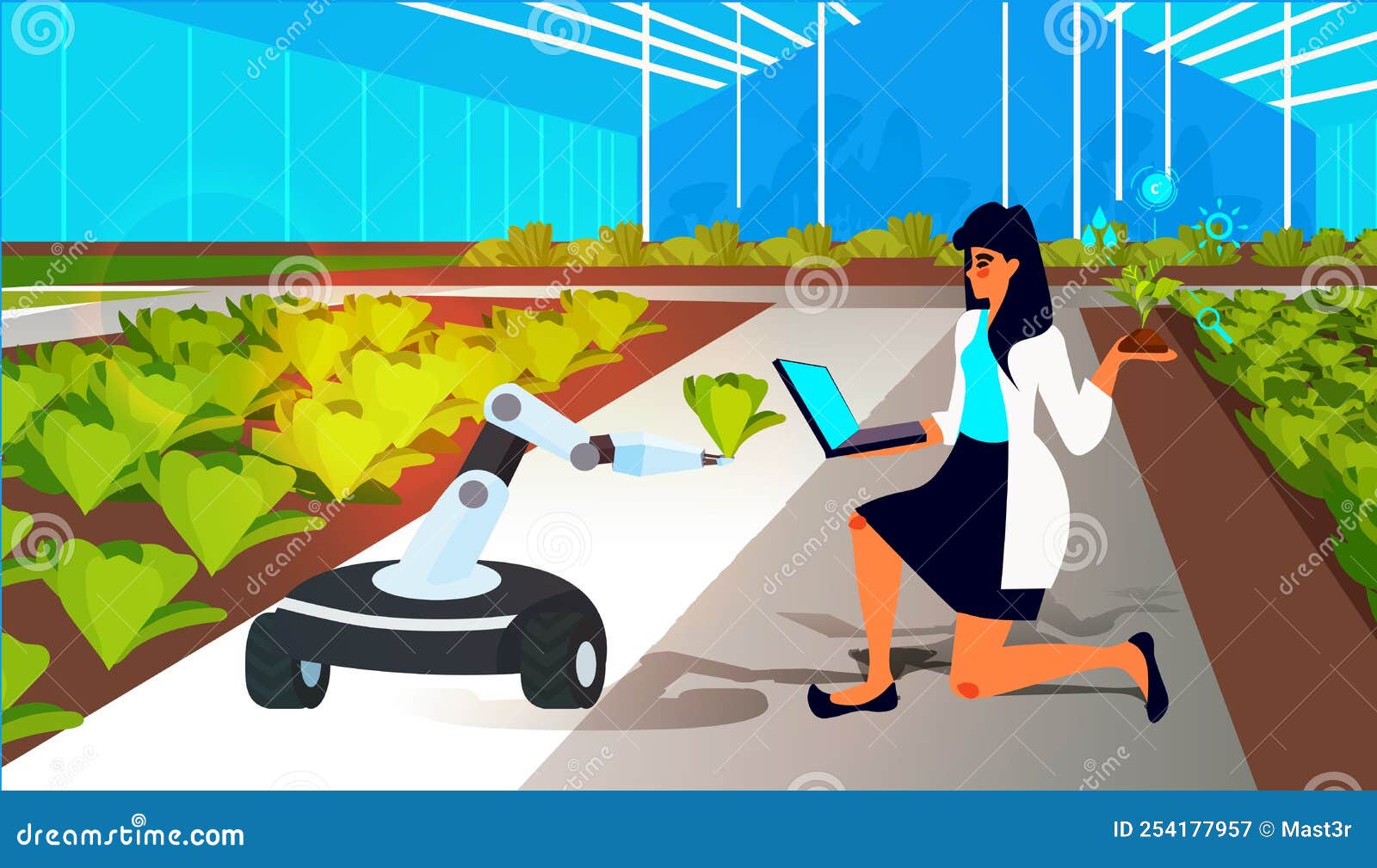 Agriculture Robot Working in Smart Farm Smart Farming Artificial ...