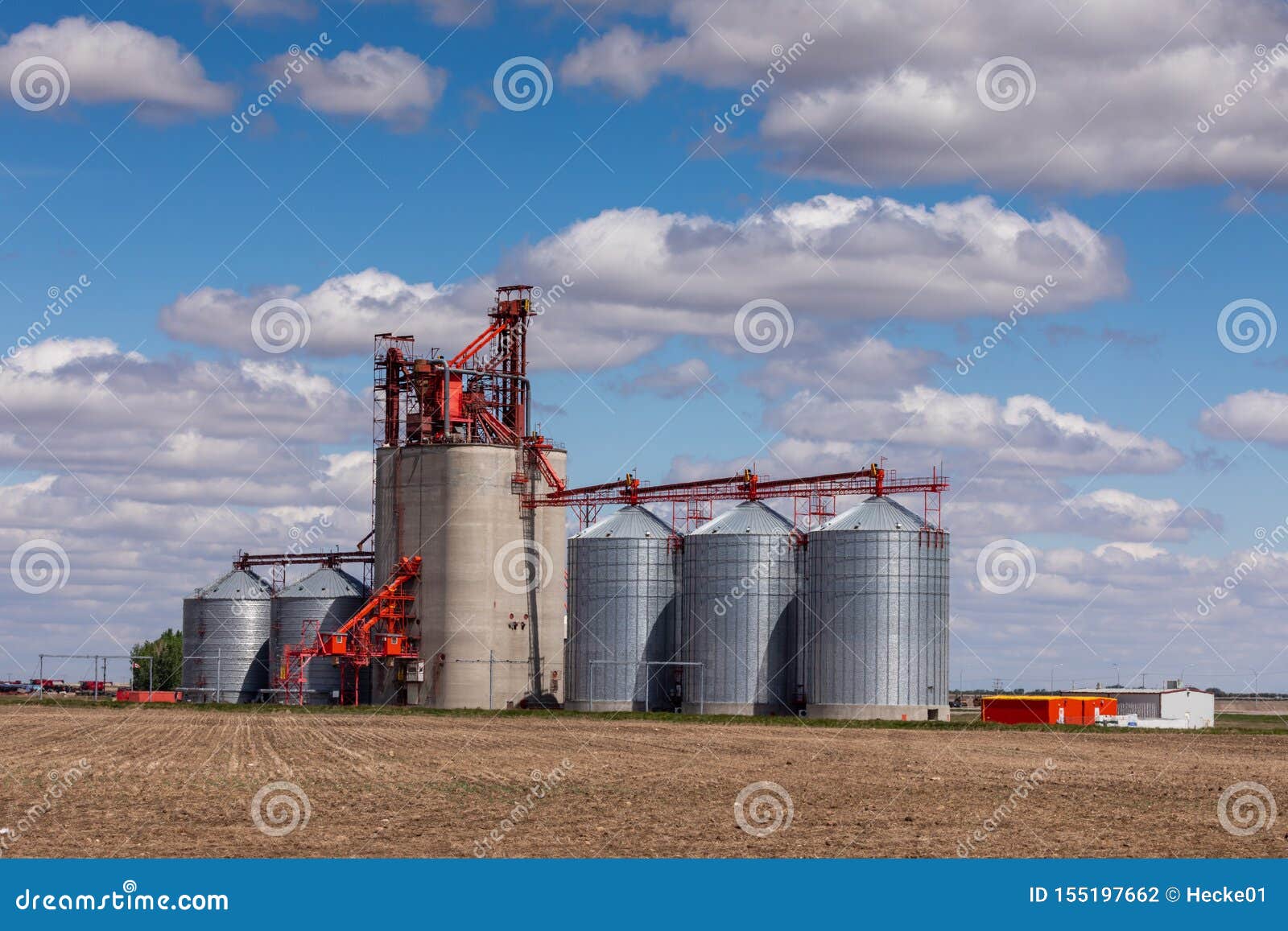 Agriculture Silos in the Field of Canada Stock Photo - Image of farming ...