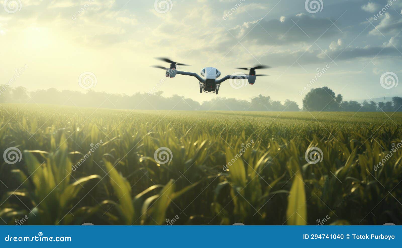 Modern Agricultural System with Modern Technology. Generative AI Stock ...