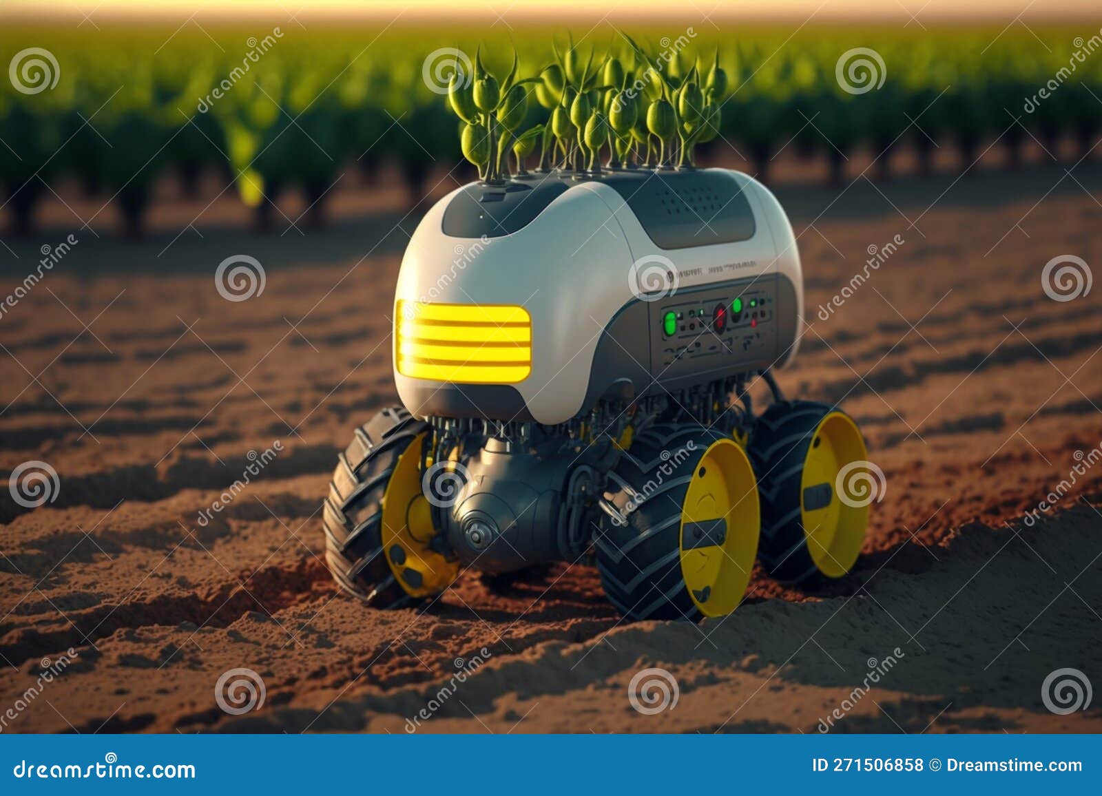 Robotics Arm Working In Smart Farming Inspects Vegetables With Ai ...