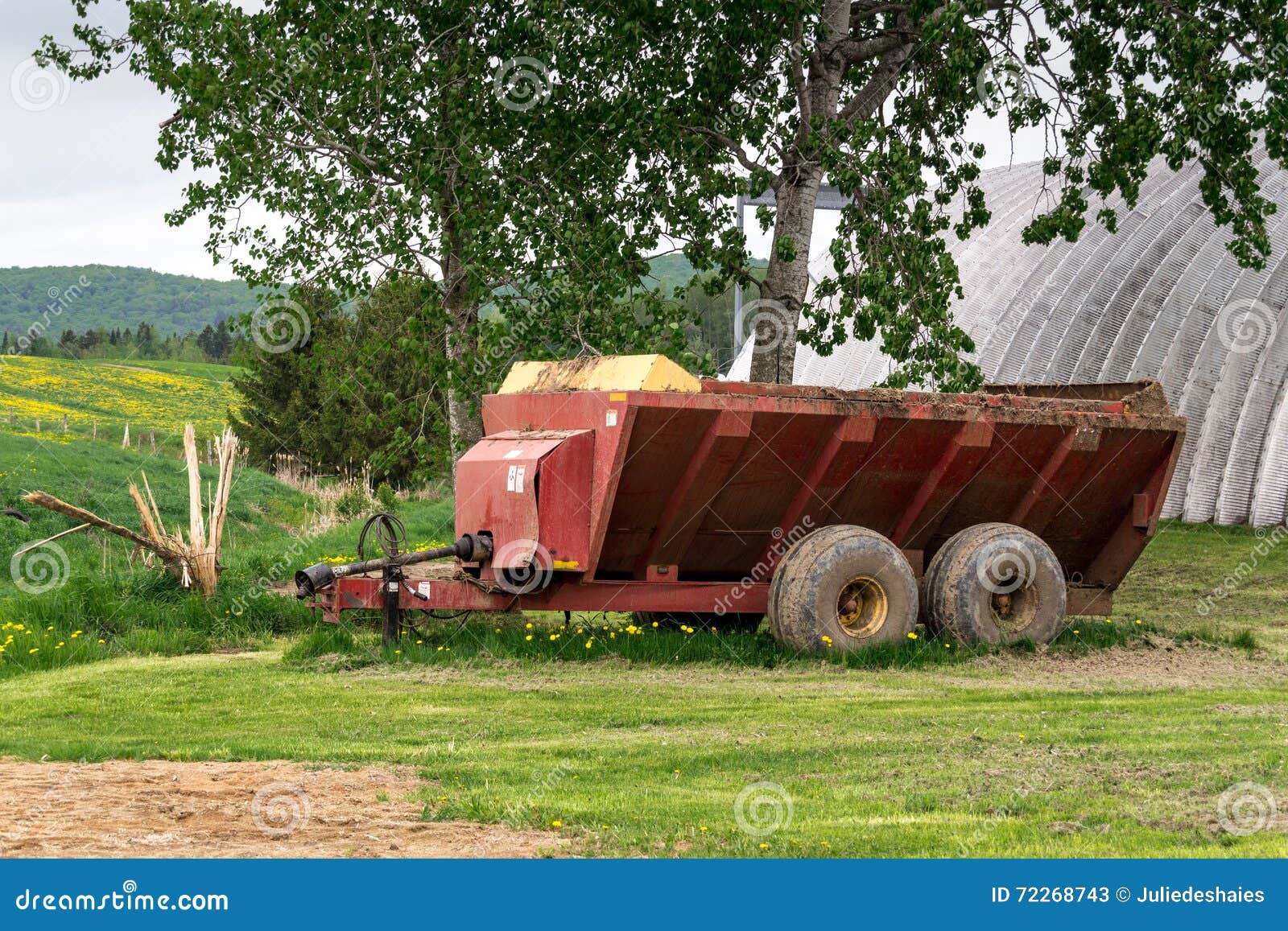 Agriculture Spreader Device Trailer Stock Image - Image of land, urban ...