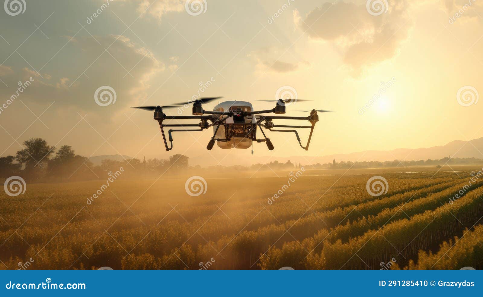 Agriculture Technology Drones Modern Farming Tools of Croppers Stock ...