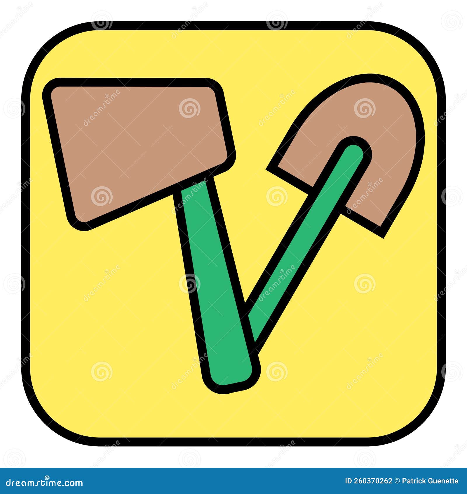 Agriculture tools, icon stock vector. Illustration of sign - 260370262